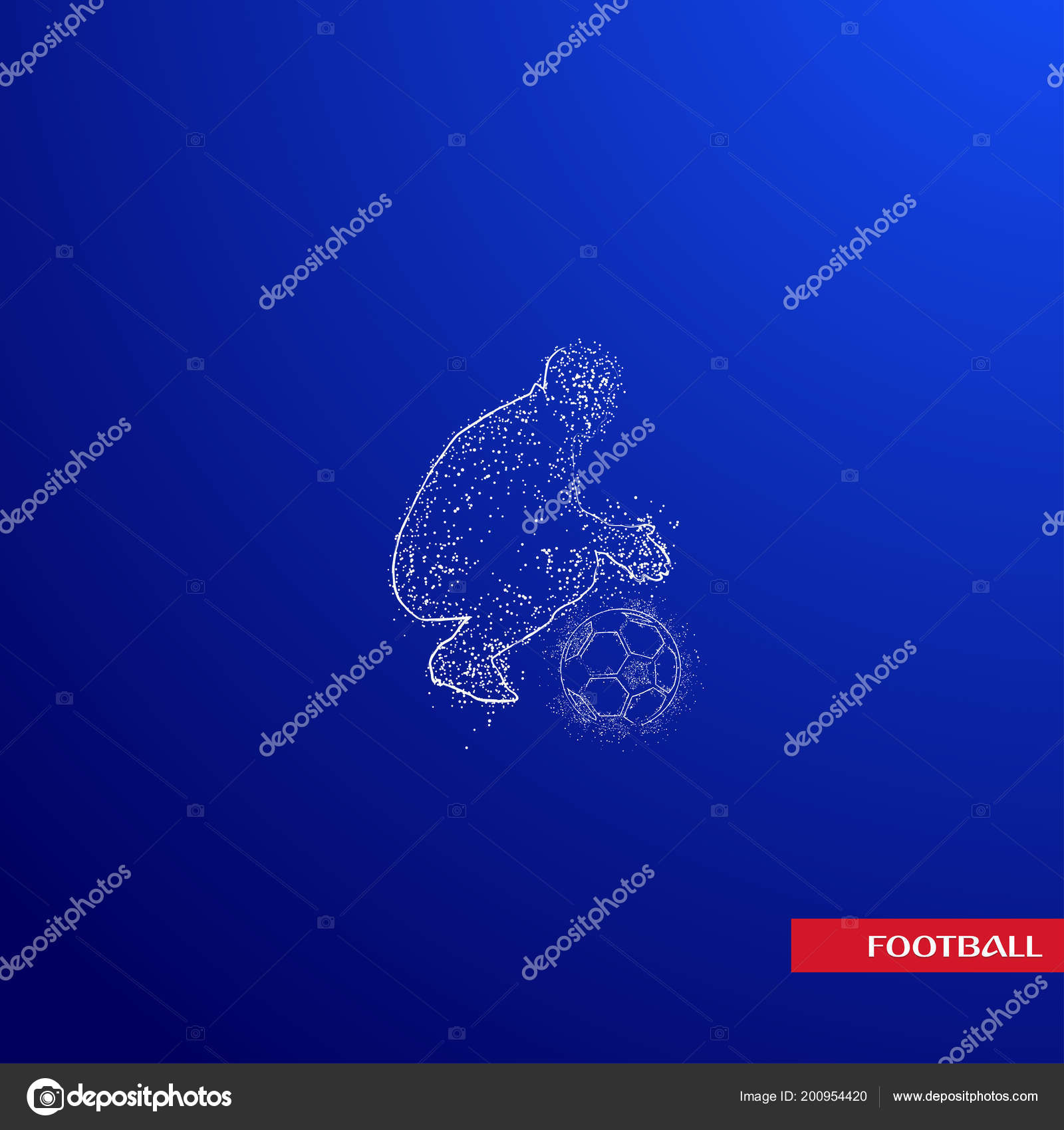 Football Colorful Logo Design Blue Background Stock Vector Image by ...