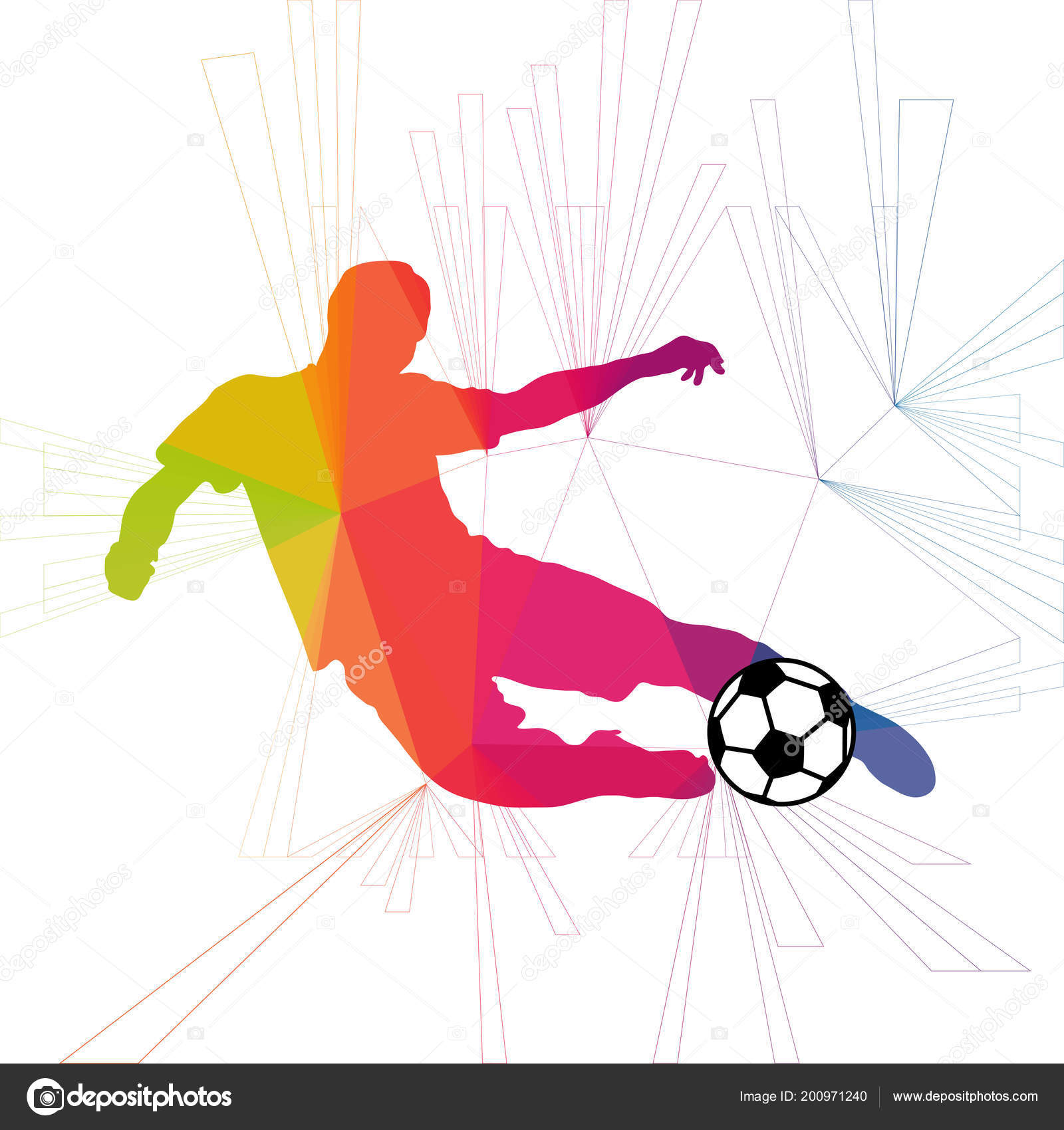 Football Colorful Logo Design White Background Stock Vector Image by ...