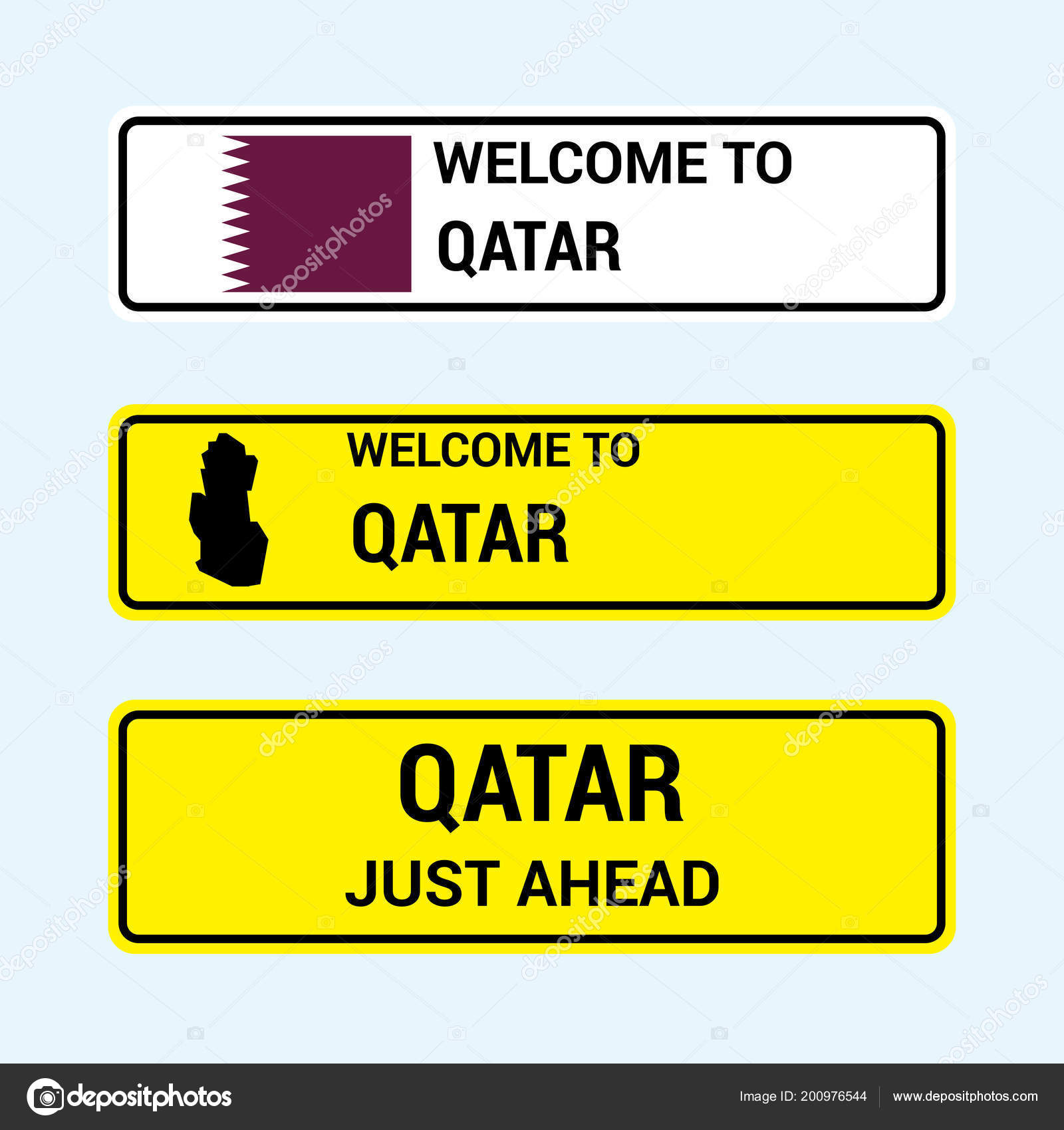 Qatar Traffic Signs Boards Design Vector Illustration Stock Vector ...
