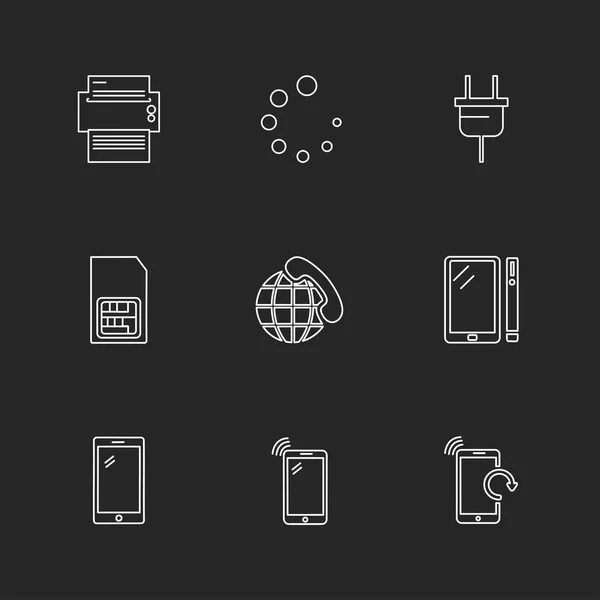 Computers Digital Devices Gadgets Buttons Set Flat Style Icons Stock ...