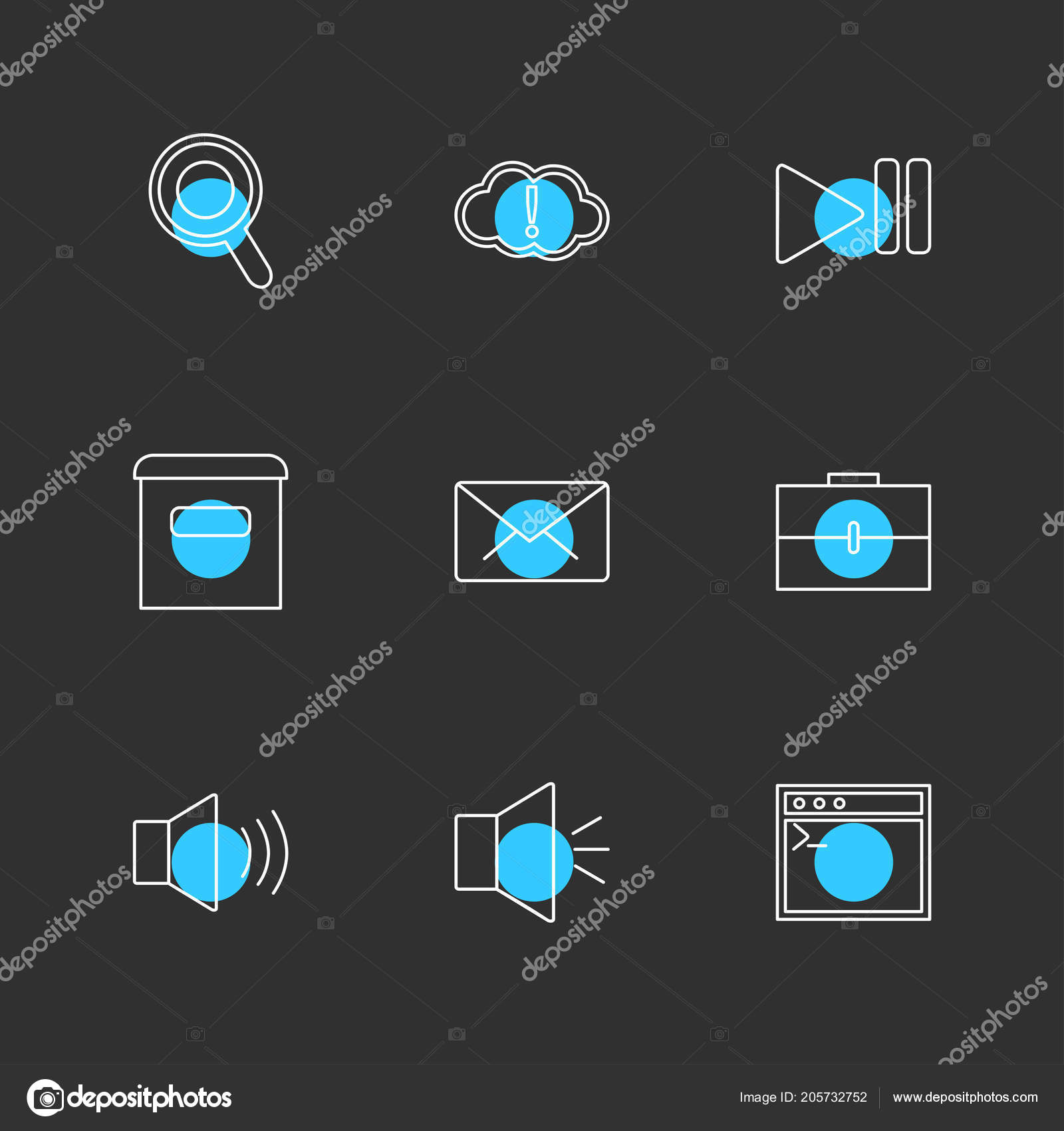 Different Random Flat Vector Illustration Icons Set App Icons Stock ...