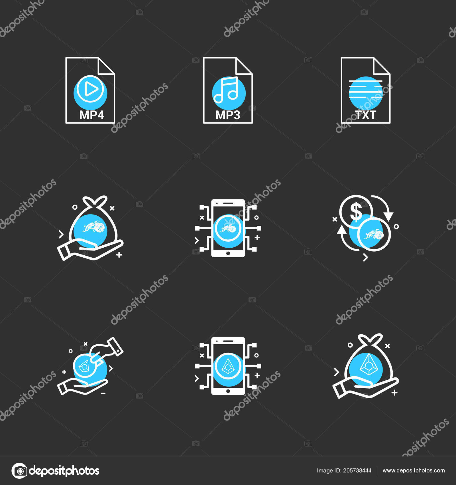 Different Minimalistic Flat Vector App Icons Stock Vector by ©ibrandify ...