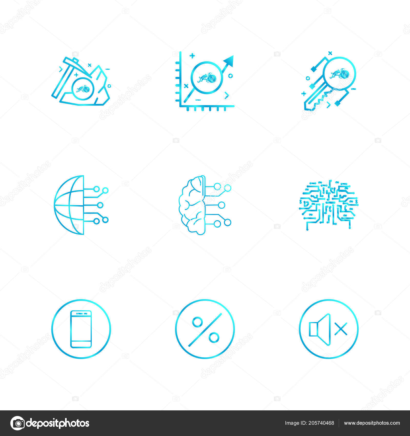 Set Minimalistic Flat Vector App Icons White Background Stock Vector by ...