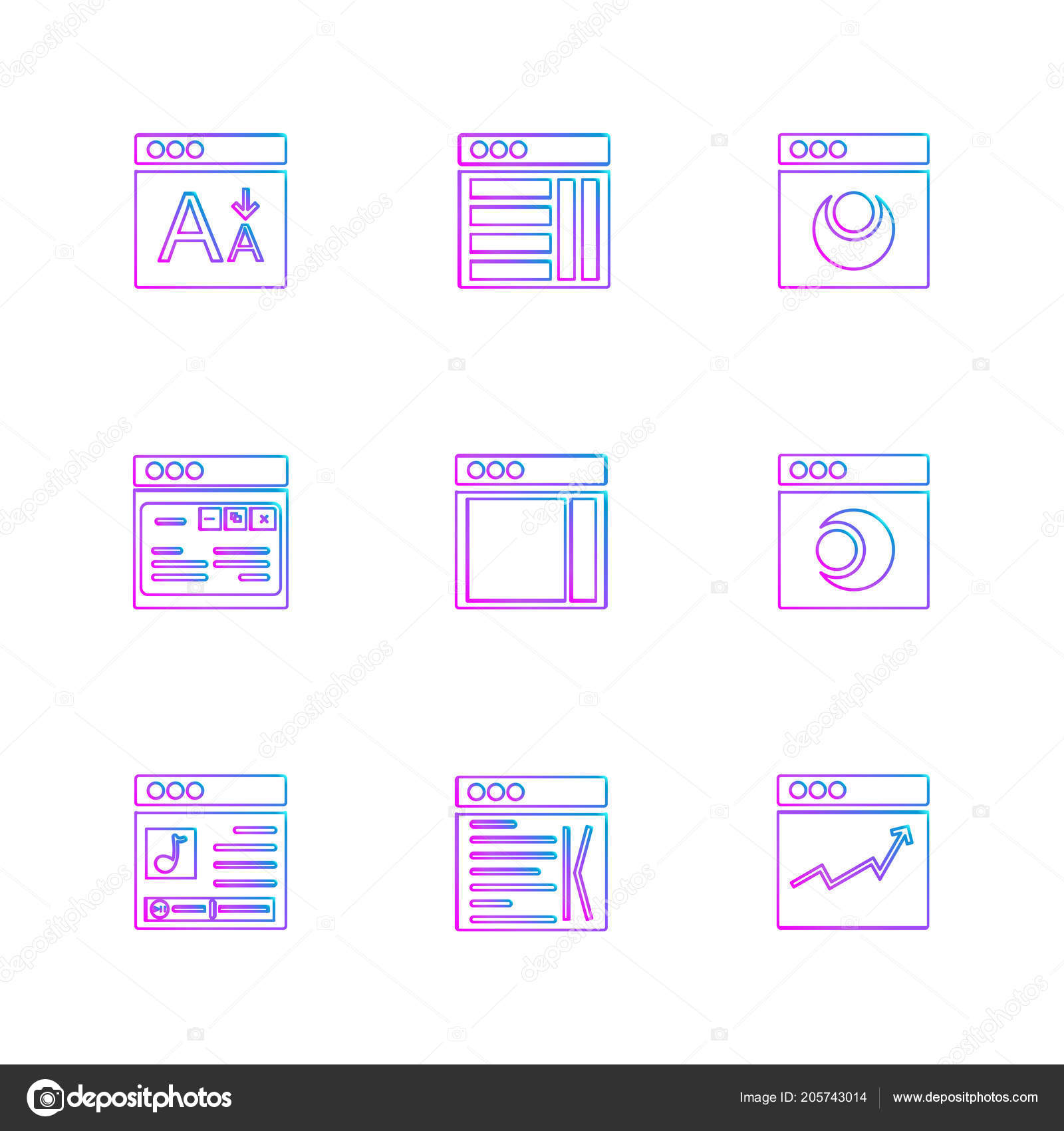 Set Various Theme App Icons Vector Illustrations Stock Vector Image by ...