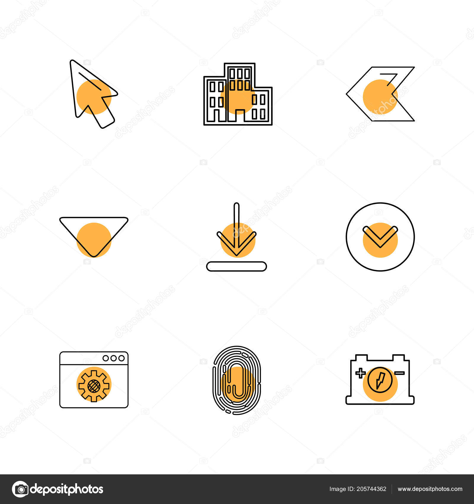Set Minimalistic Flat Vector App Icons White Background Stock Vector by ...