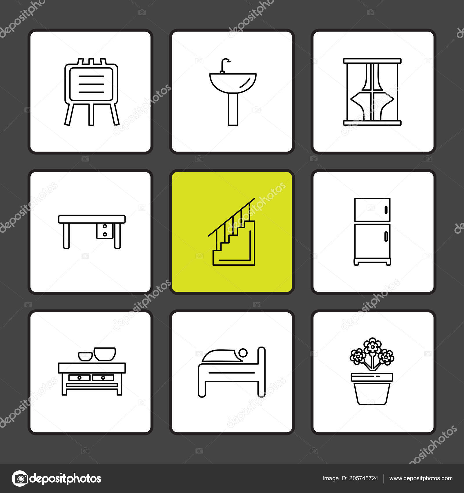 Set Various Theme App Icons Vector Illustrations — Stock Vector ...