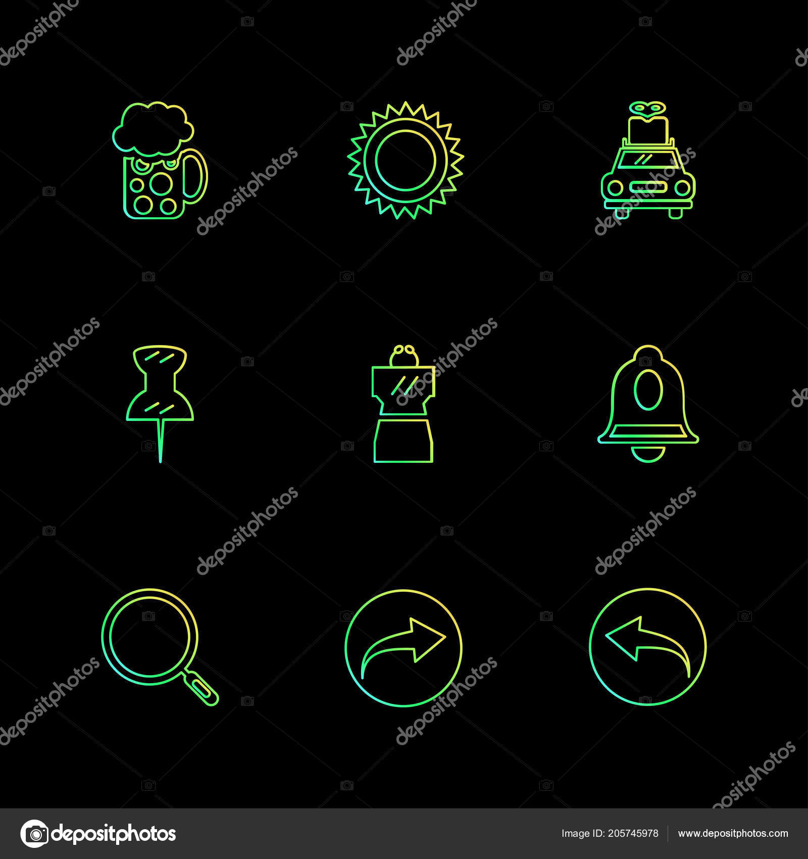 Different Minimalistic Flat Vector App Icons Stock Vector by ©ibrandify ...
