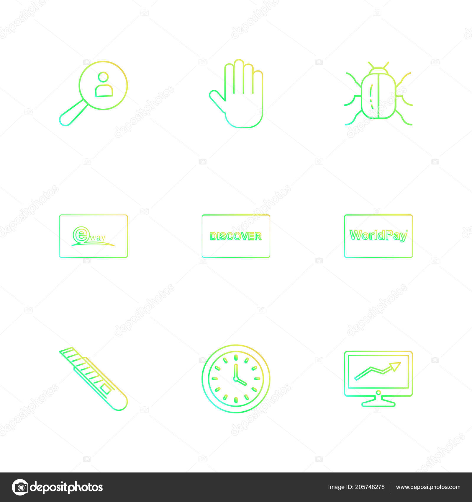 Set Minimalistic Flat Vector App Icons White Background Stock Vector by ...