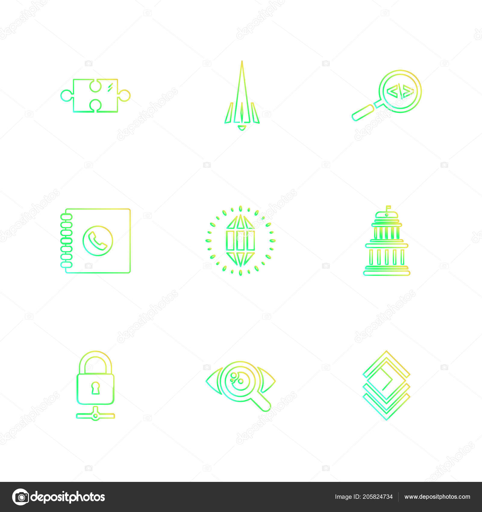 Minimalistic Flat Vector App Icons White Background Stock Vector by ...