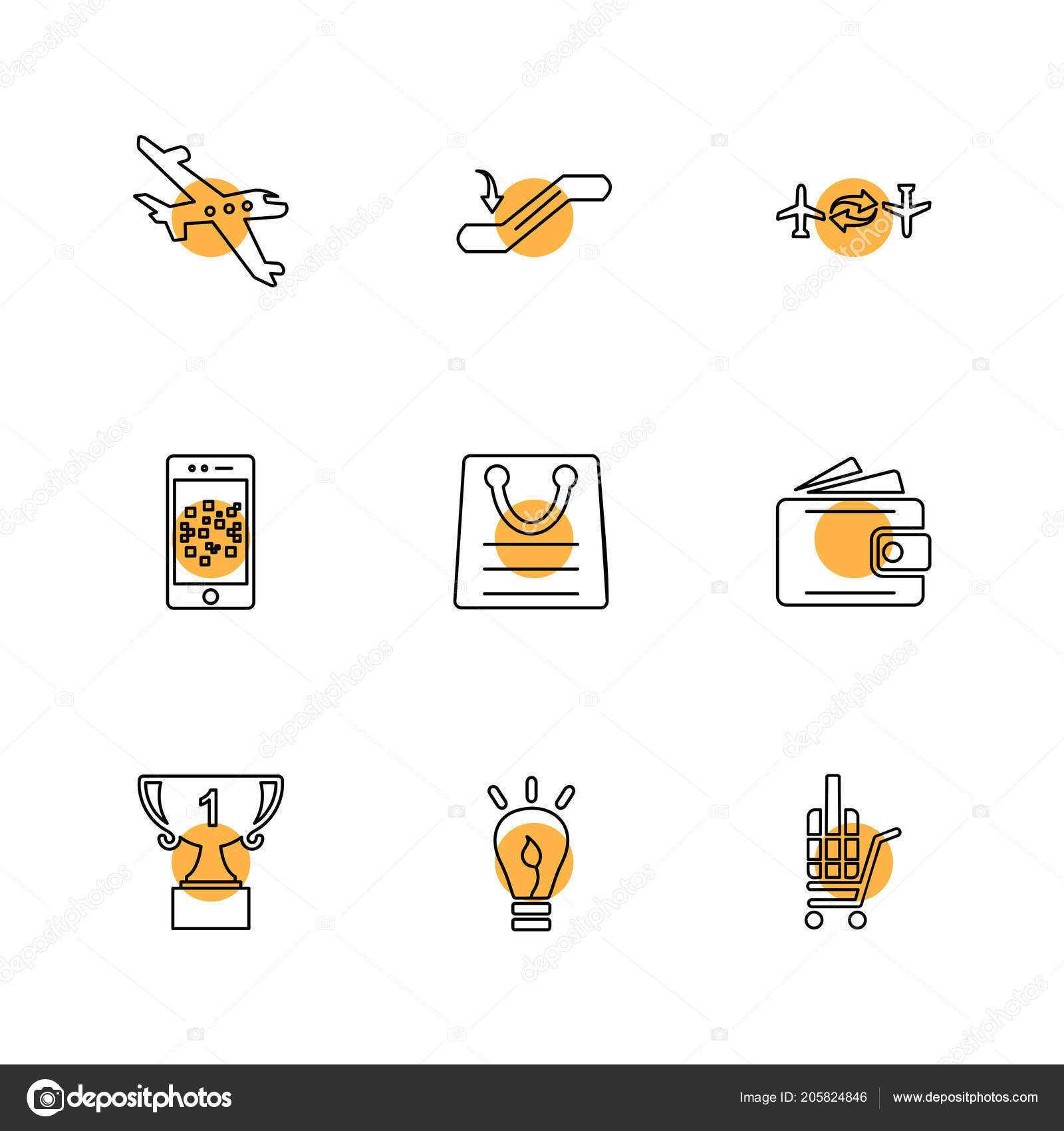 Minimalistic Flat Vector App Icons Isolated White Background Stock ...