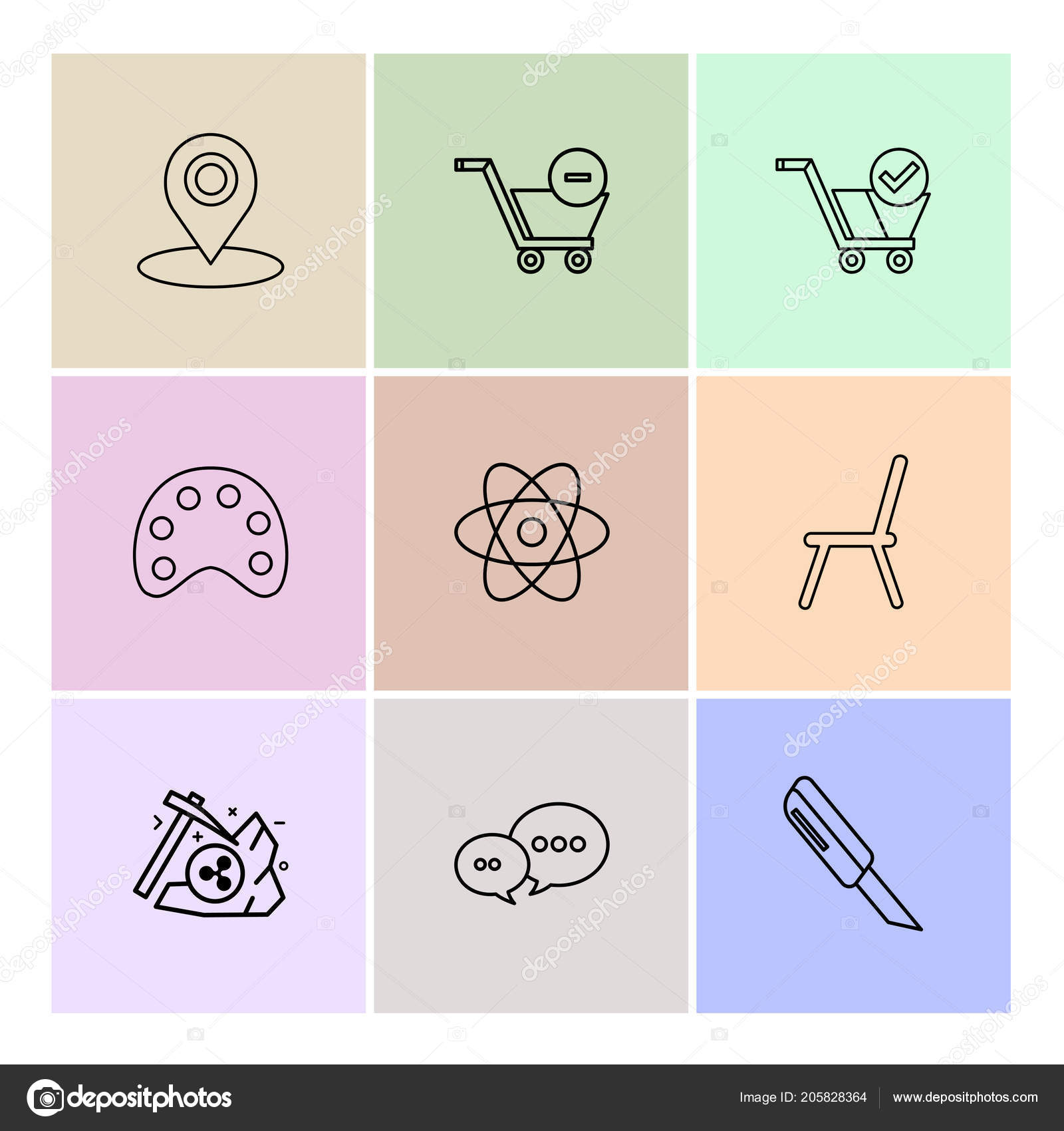Set Various Theme App Icons Vector Illustrations — Stock Vector ...