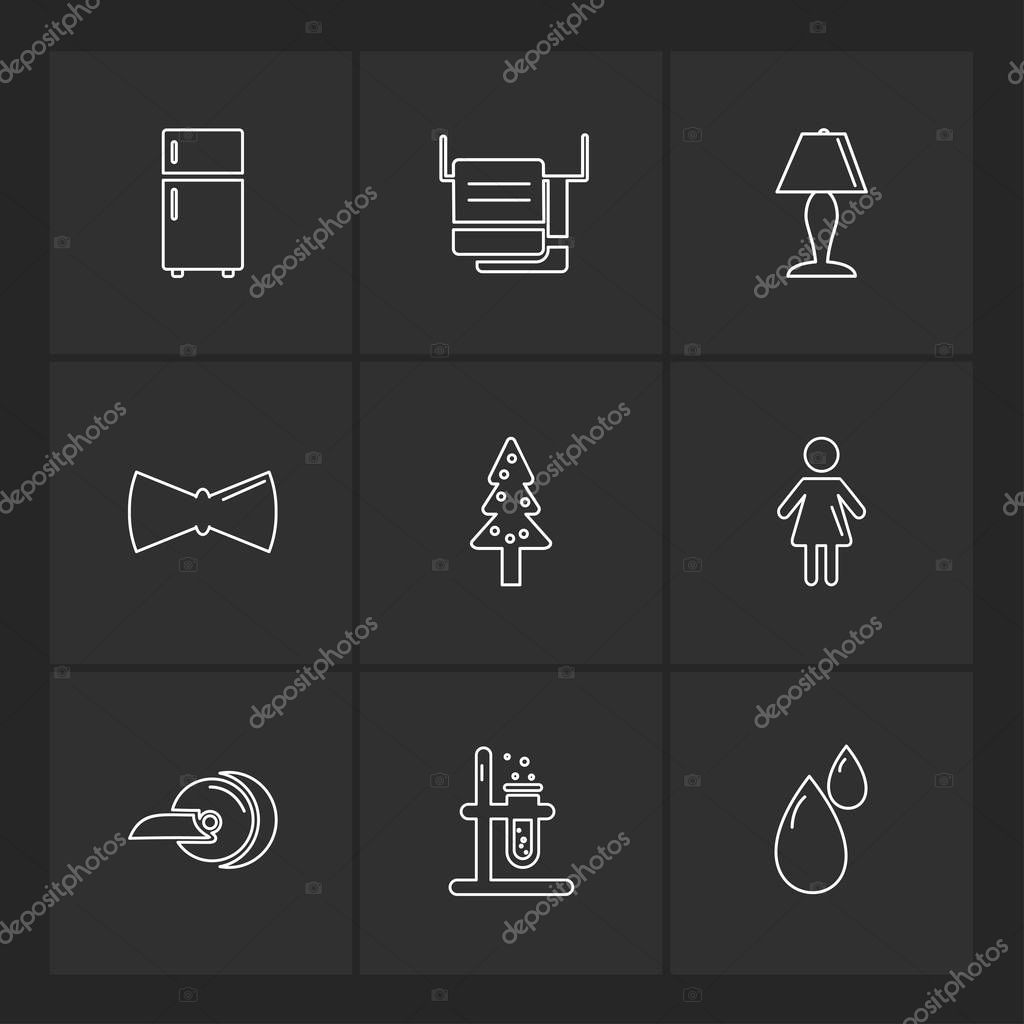Conjunto Varios Iconos Aplicaciones Temáticas Sobre Fondo Negro Vector ...