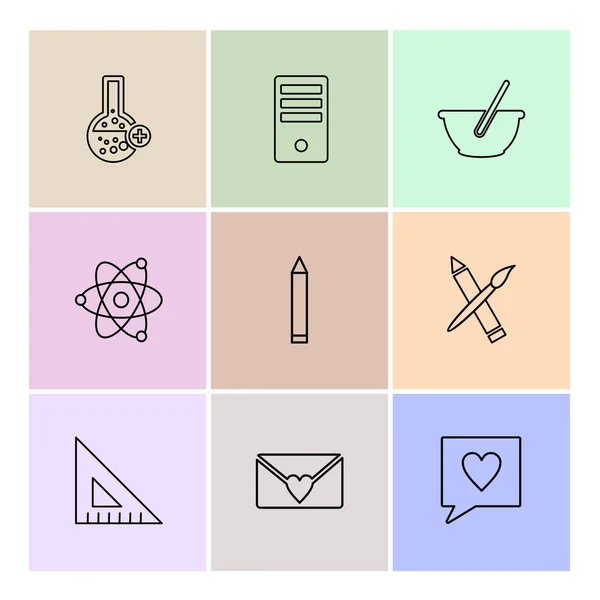 Conjunto Varios Iconos Aplicaciones Temáticas Aislados Sobre Fondo ...