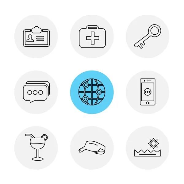 Conjunto Varios Iconos Aplicaciones Temáticas Aislados Sobre Fondo ...