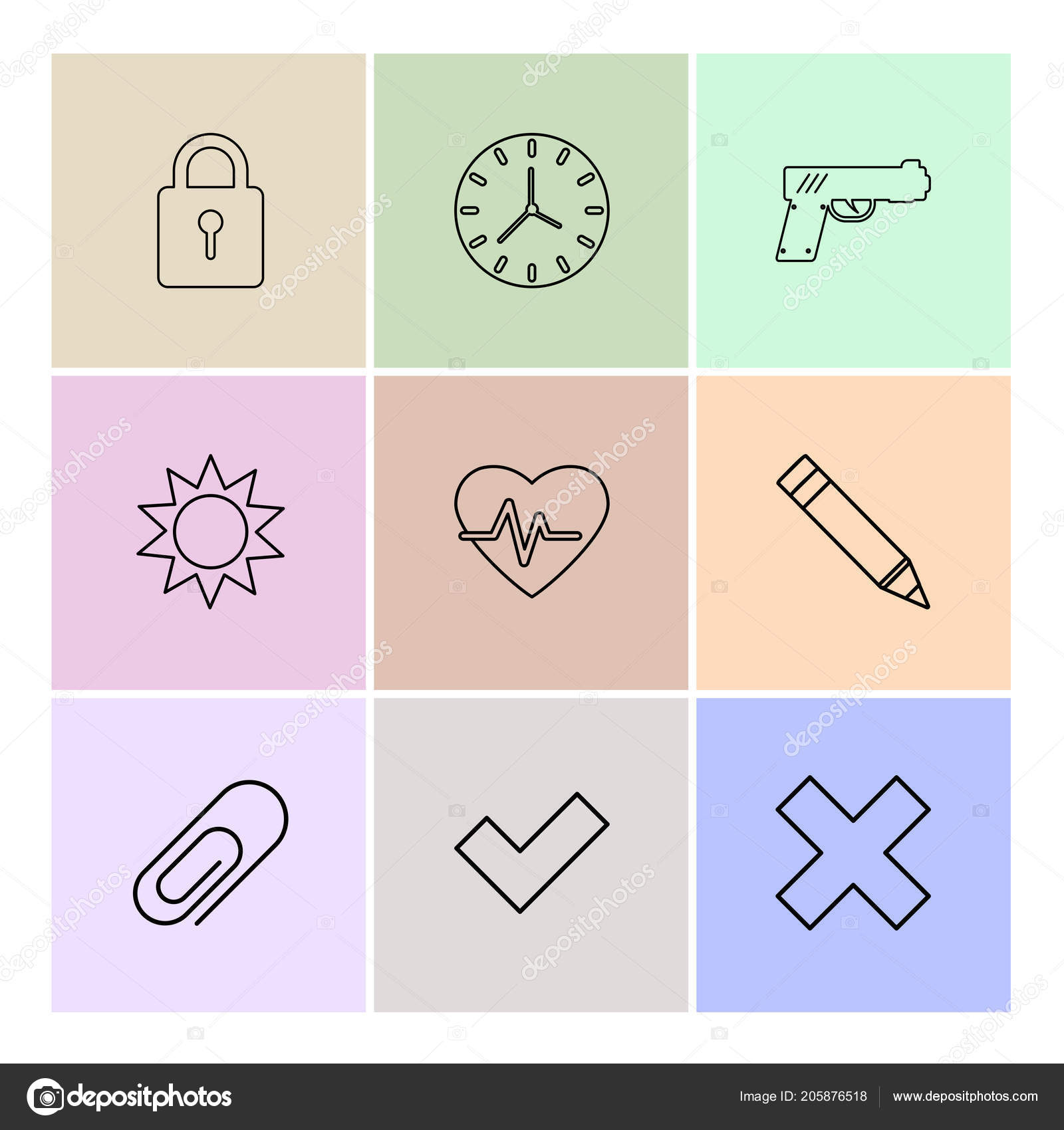 Set Various Theme App Icons Stock Vector by ©ibrandify 205876518