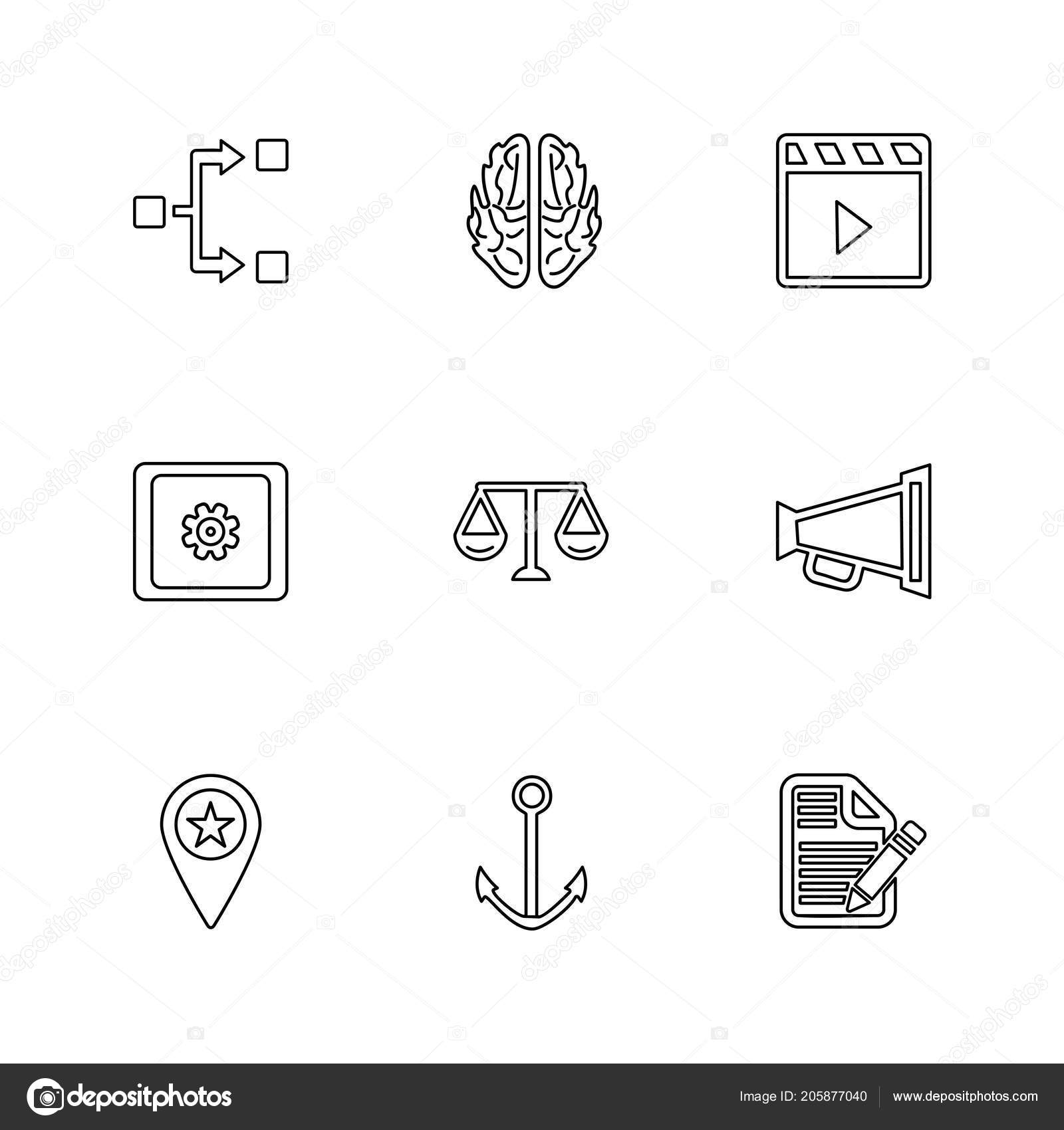 Minimalistic Flat Vector App Icons Isolated White Background Stock ...