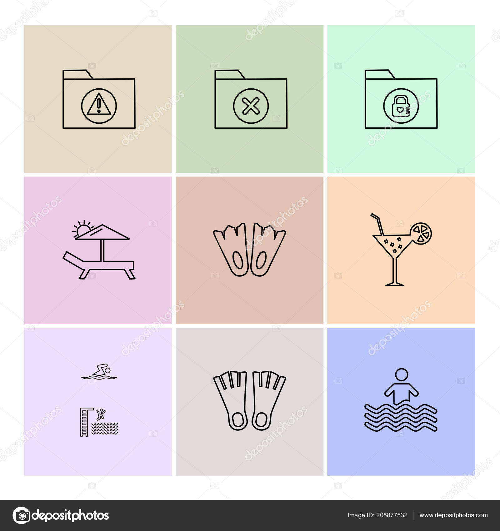 Conjunto Varios Iconos Aplicaciones Temáticas Aislados Sobre Fondo ...
