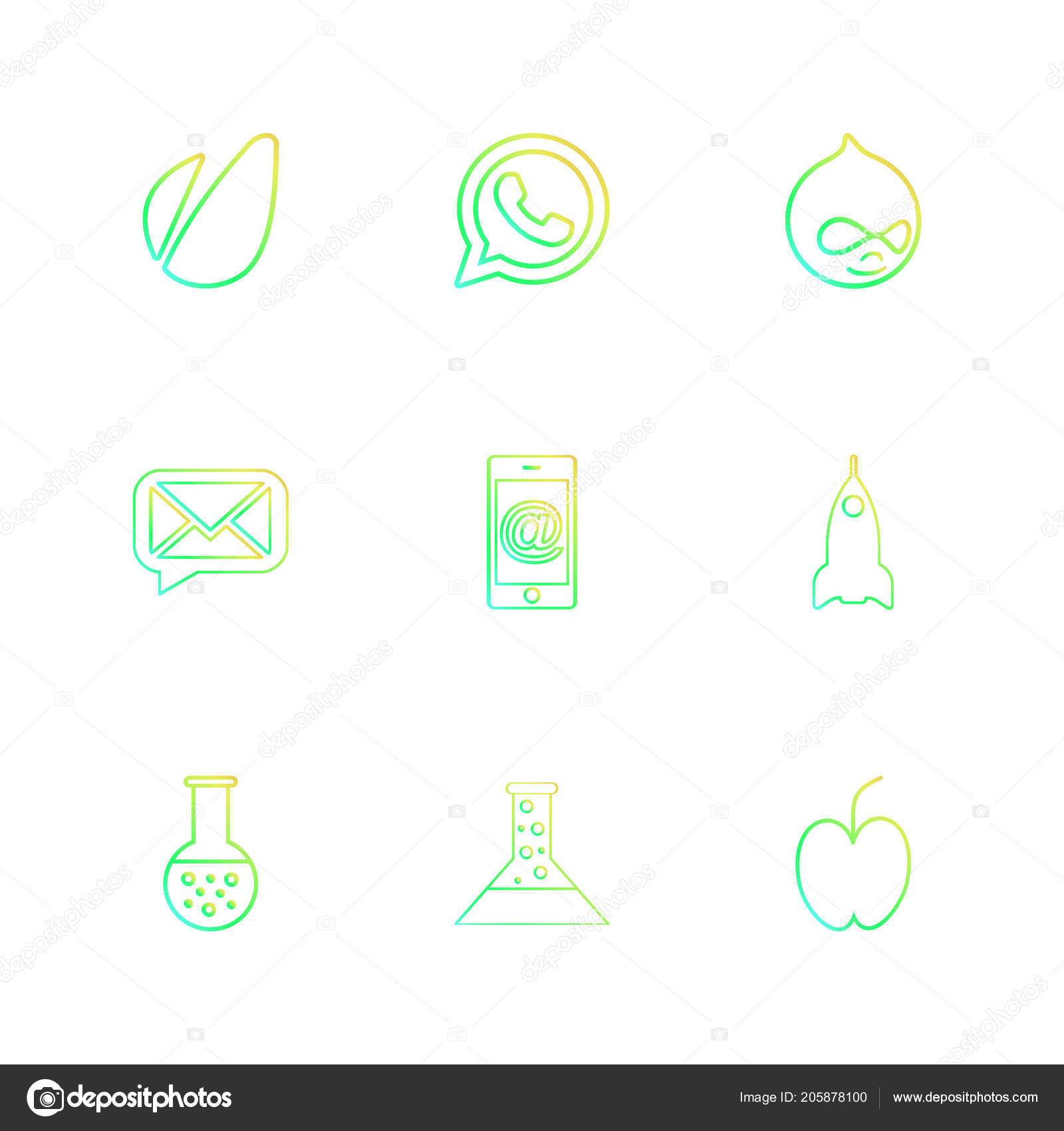 Conjunto Varios Iconos Aplicaciones Temáticas Aislados Sobre Fondo ...