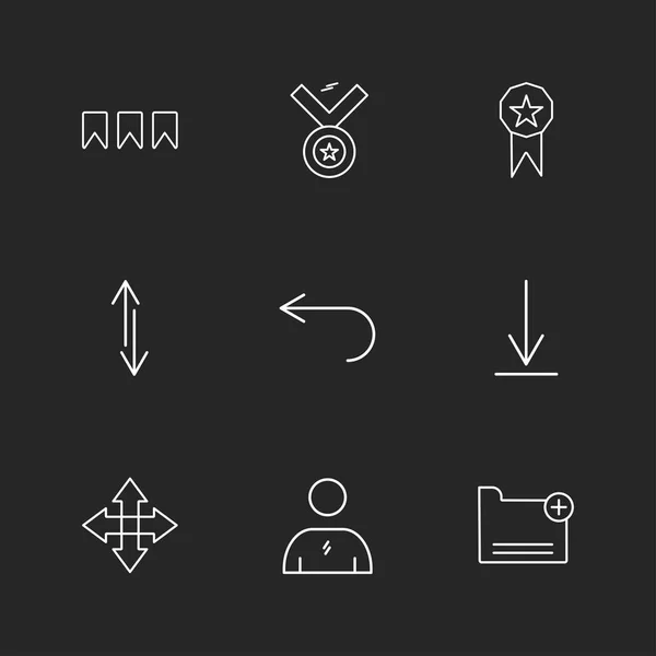 Set Minimalistic Flat Vector App Icons Black Background Stock Vector by ...