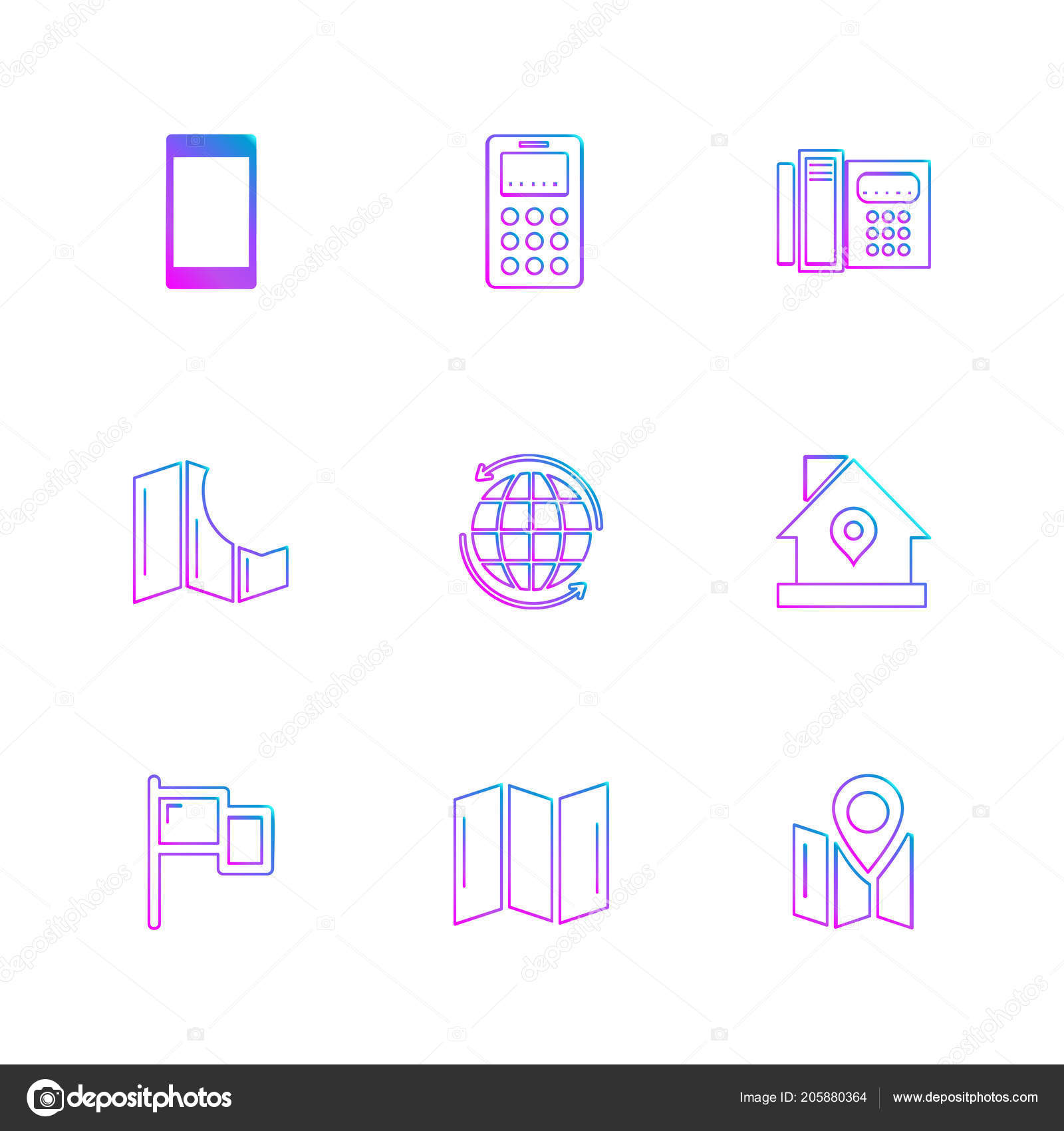 Minimalistic Flat Vector App Icons White Background Stock Vector by ...
