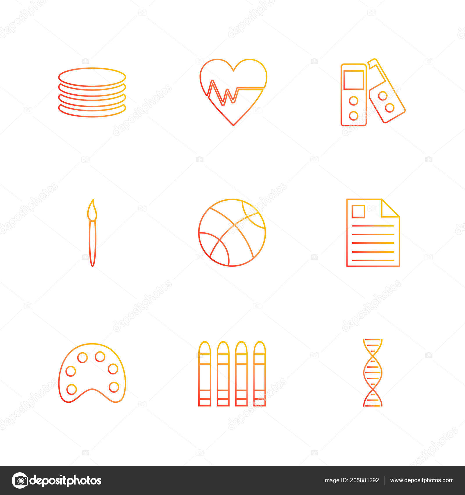 Minimalistic Flat Vector App Icons Isolated White Background Stock ...