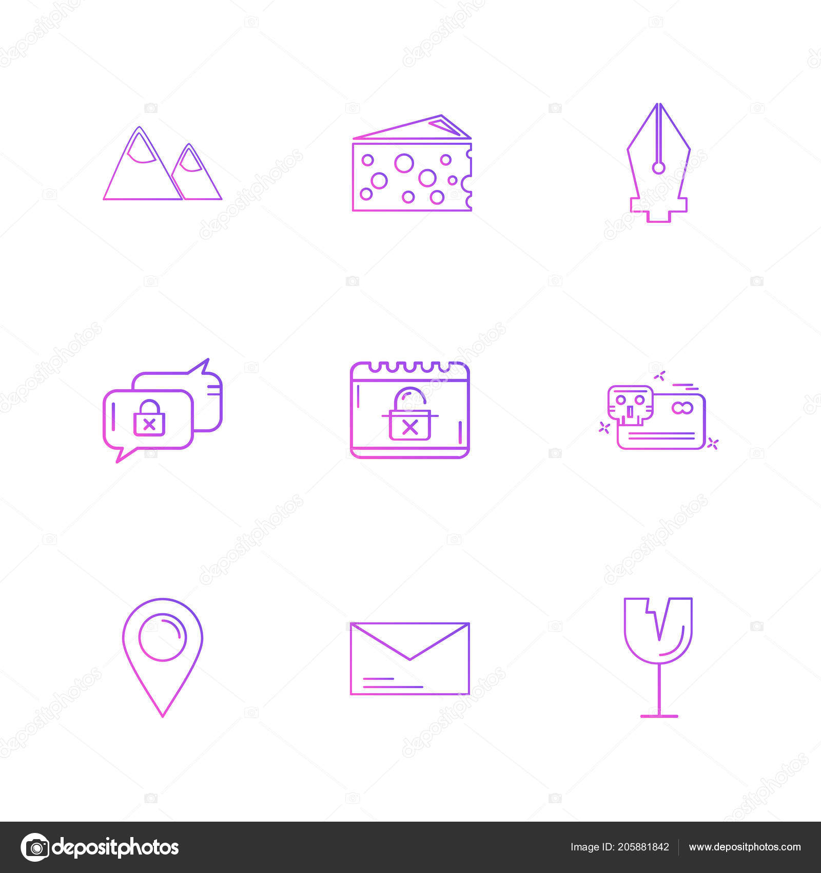 Conjunto Varios Iconos Aplicaciones Temáticas Aislados Sobre Fondo ...