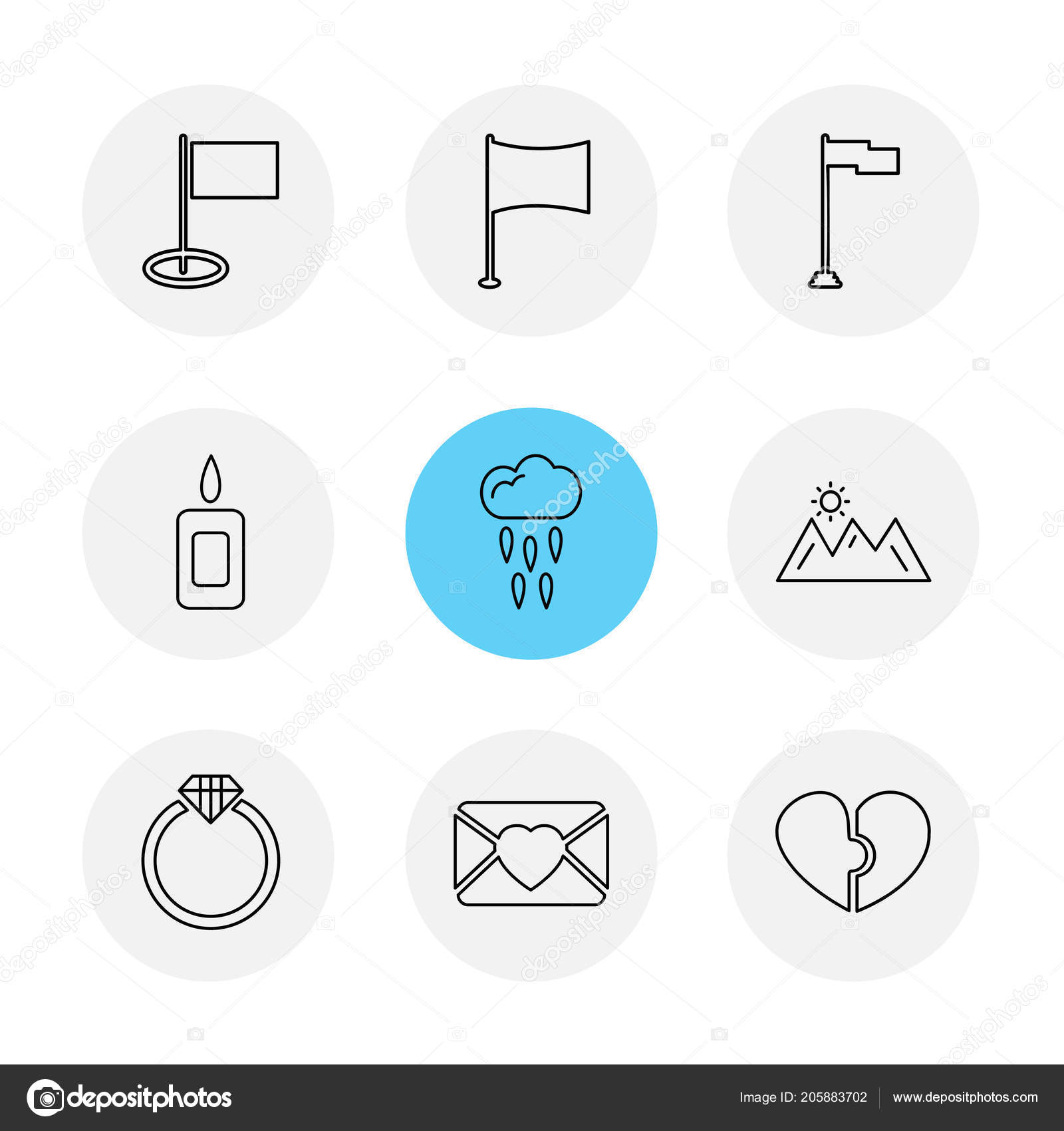 Conjunto Varios Iconos Aplicaciones Temáticas Aislados Sobre Fondo ...