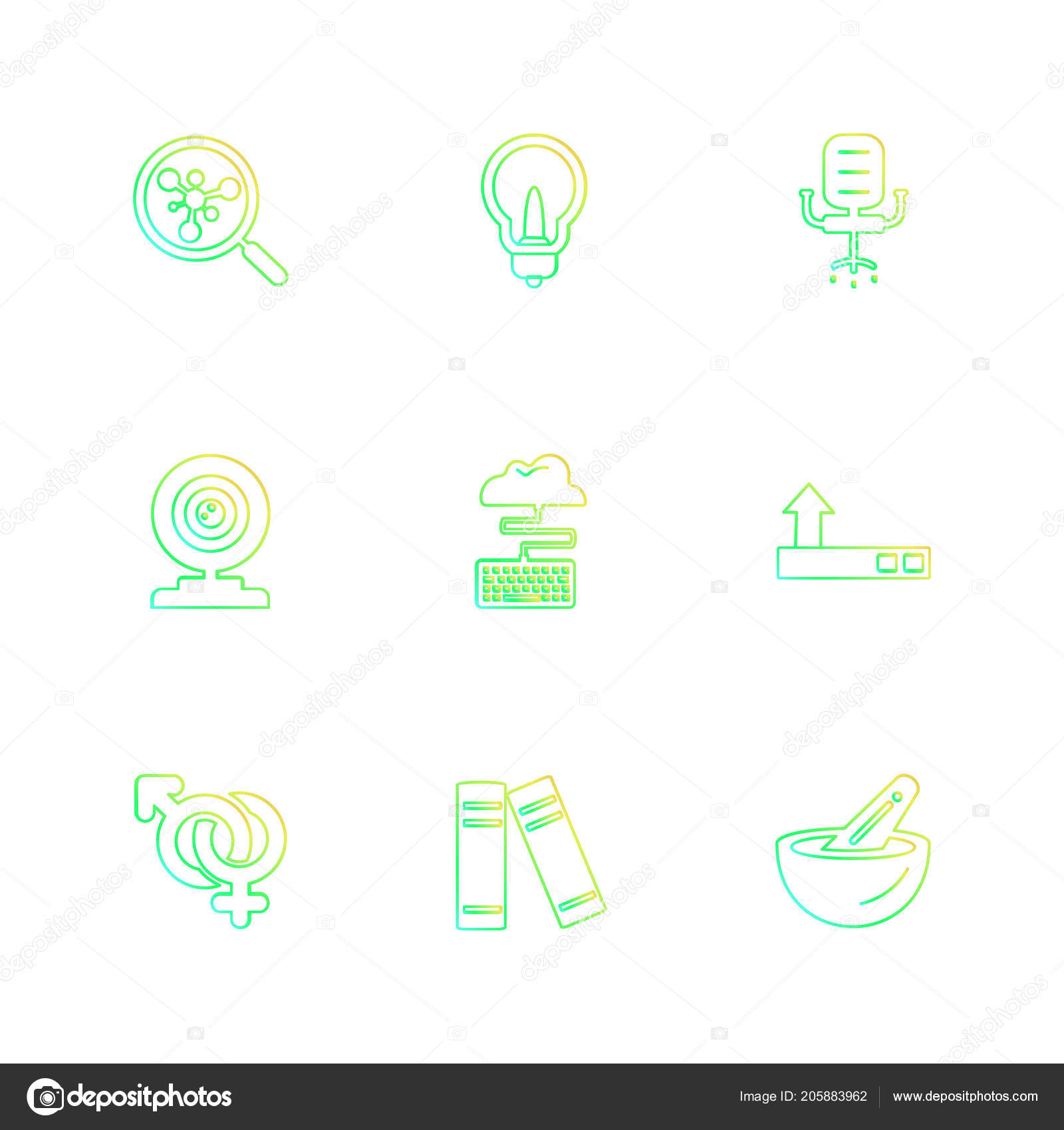 Conjunto Varios Iconos Aplicaciones Temáticas Aislados Sobre Fondo ...