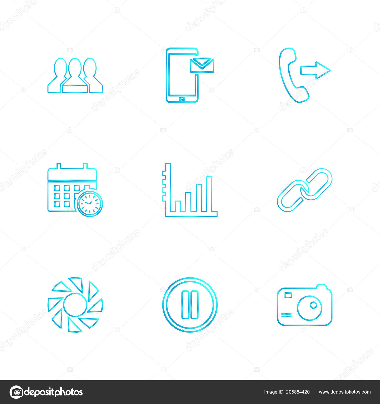 Conjunto Varios Iconos Aplicaciones Temáticas Aislados Sobre Fondo ...