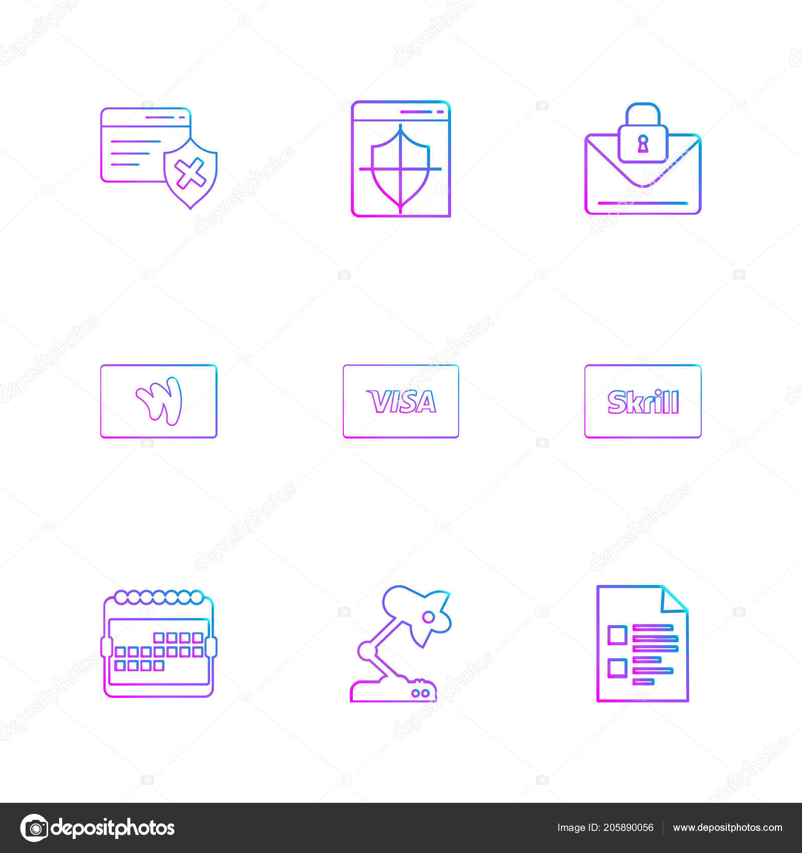 Set Various Theme App Icons Vector Illustrations Stock Vector Image by ...
