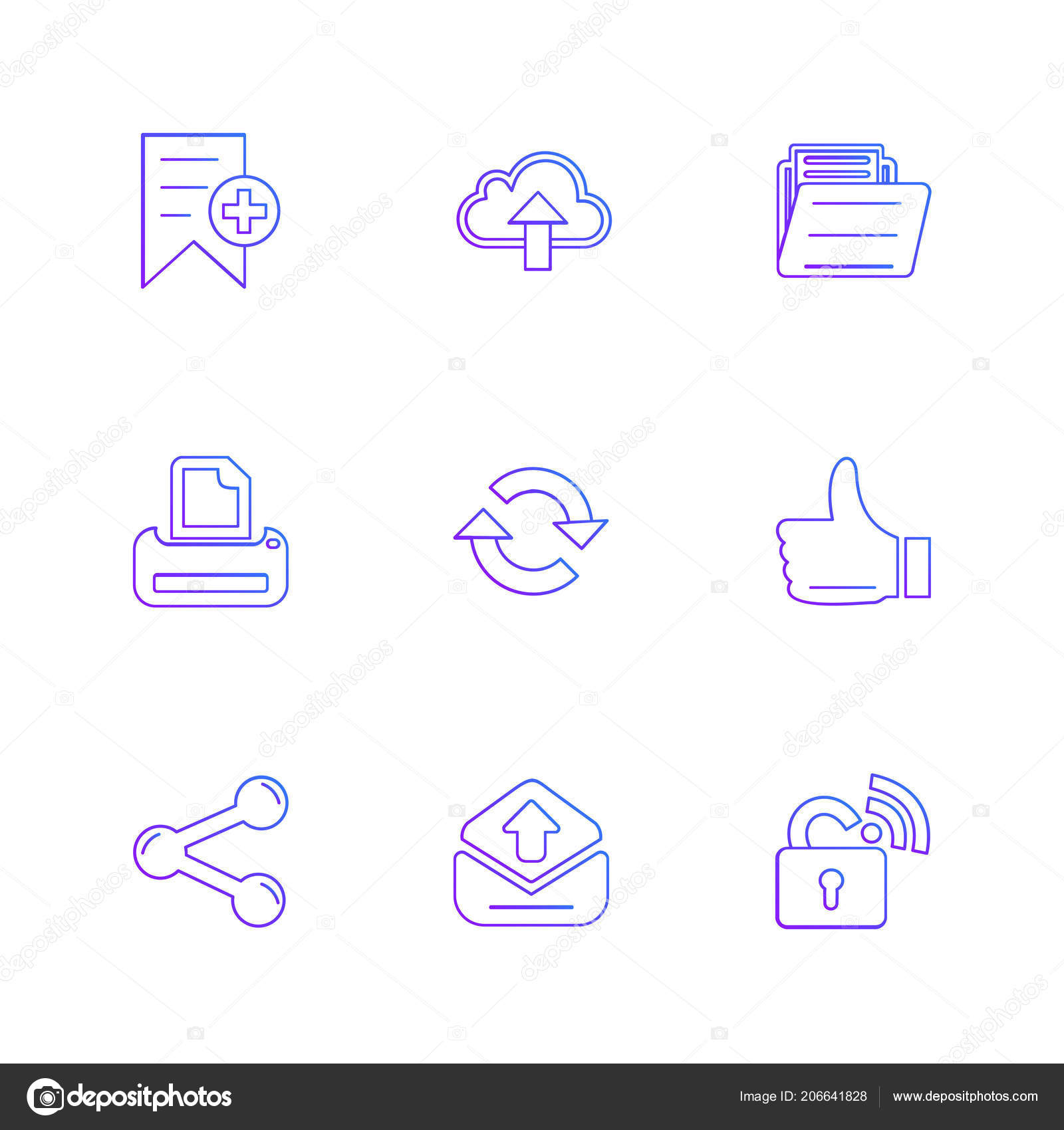 Minimalistic Flat Vector App Icons White Background Stock Vector by ...