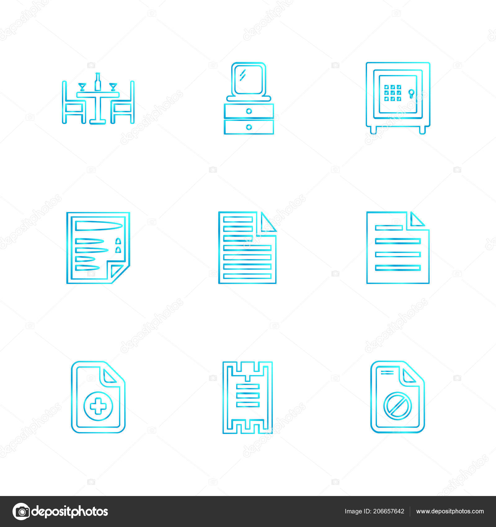 Minimalistic Flat Vector App Icons White Background Stock Vector by ...