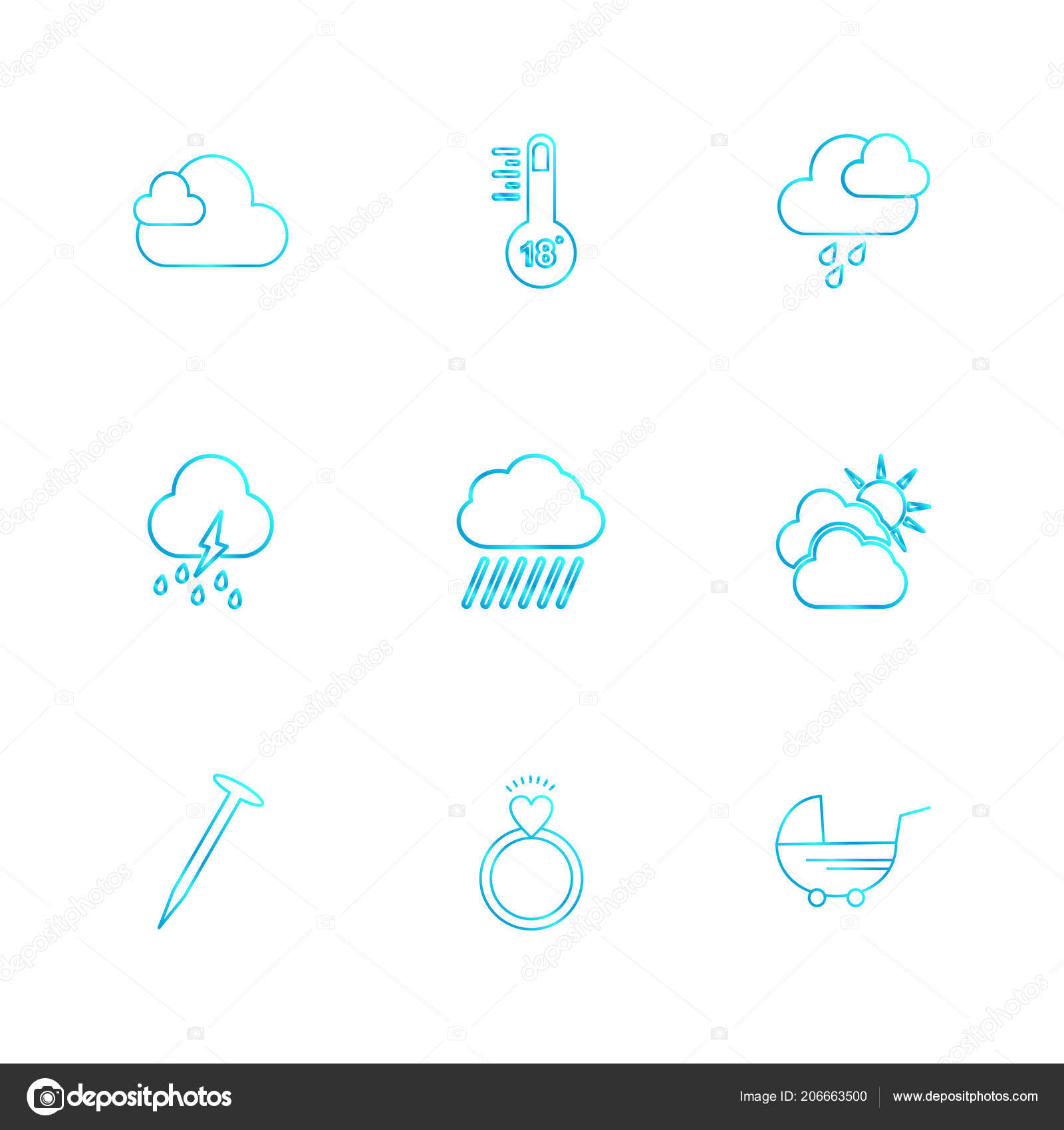 Minimalistic Flat Vector App Icons White Background Stock Vector by ...