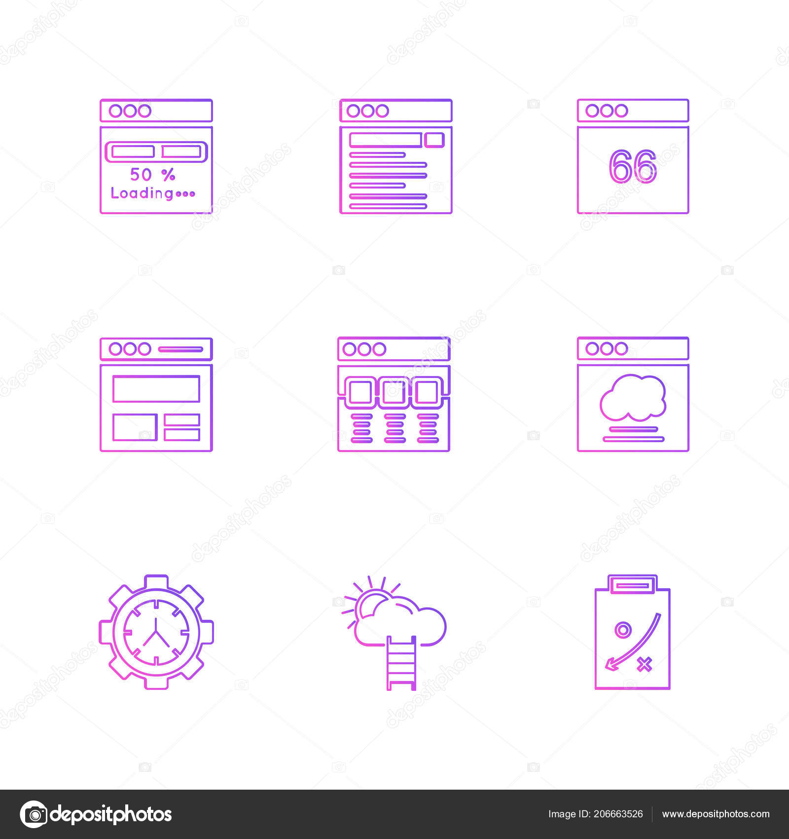 Minimalistic Flat Vector App Icons White Background Stock Vector by ...