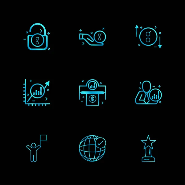 Set Flat App Icons Black Background Stock Vector by ©ibrandify 206968204
