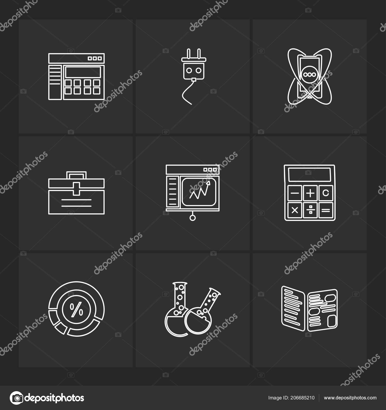 Different Minimalistic Flat Vector App Icons Stock Vector by ©ibrandify ...