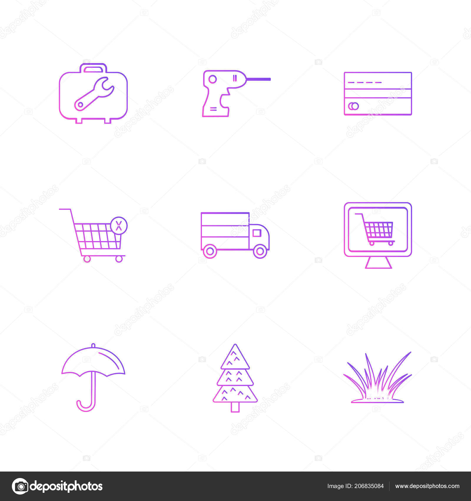 Set Flat App Icons Isolated White Background Stock Vector by ©ibrandify ...