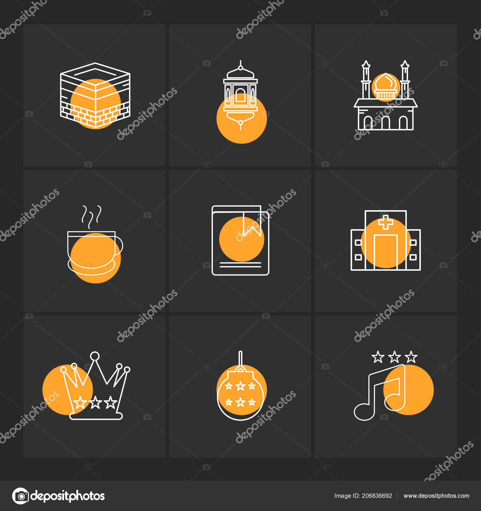Minimalistic Flat App Icons Black Background Stock Vector by ©ibrandify ...