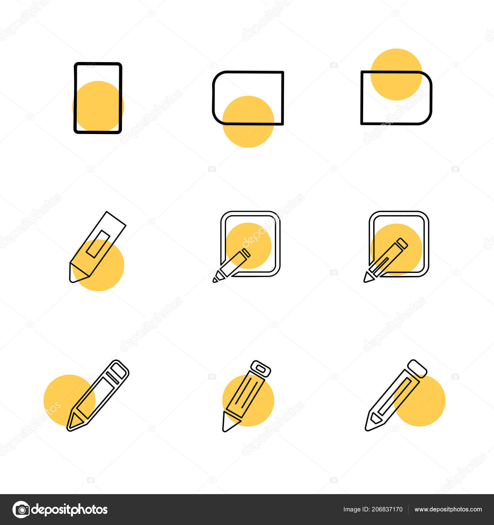 Vector Illustration Icons Set Icons White Background Stock Vector by ...