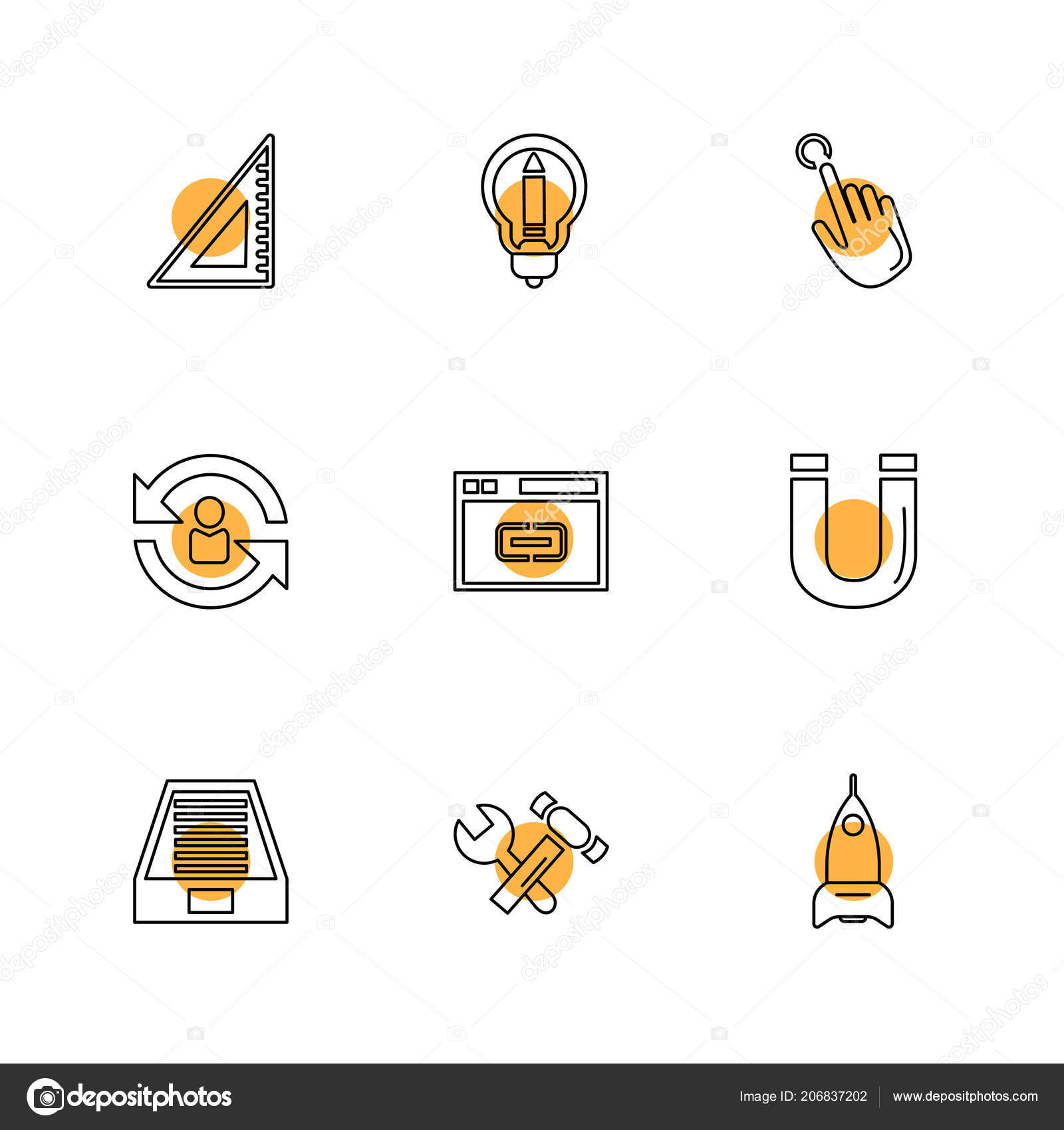 Different Simple Flat Vector App Icons White Background Stock Vector ...