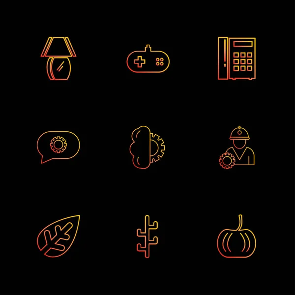 Minimalistic Flat App Icons Black Background Stock Vector by ©ibrandify ...