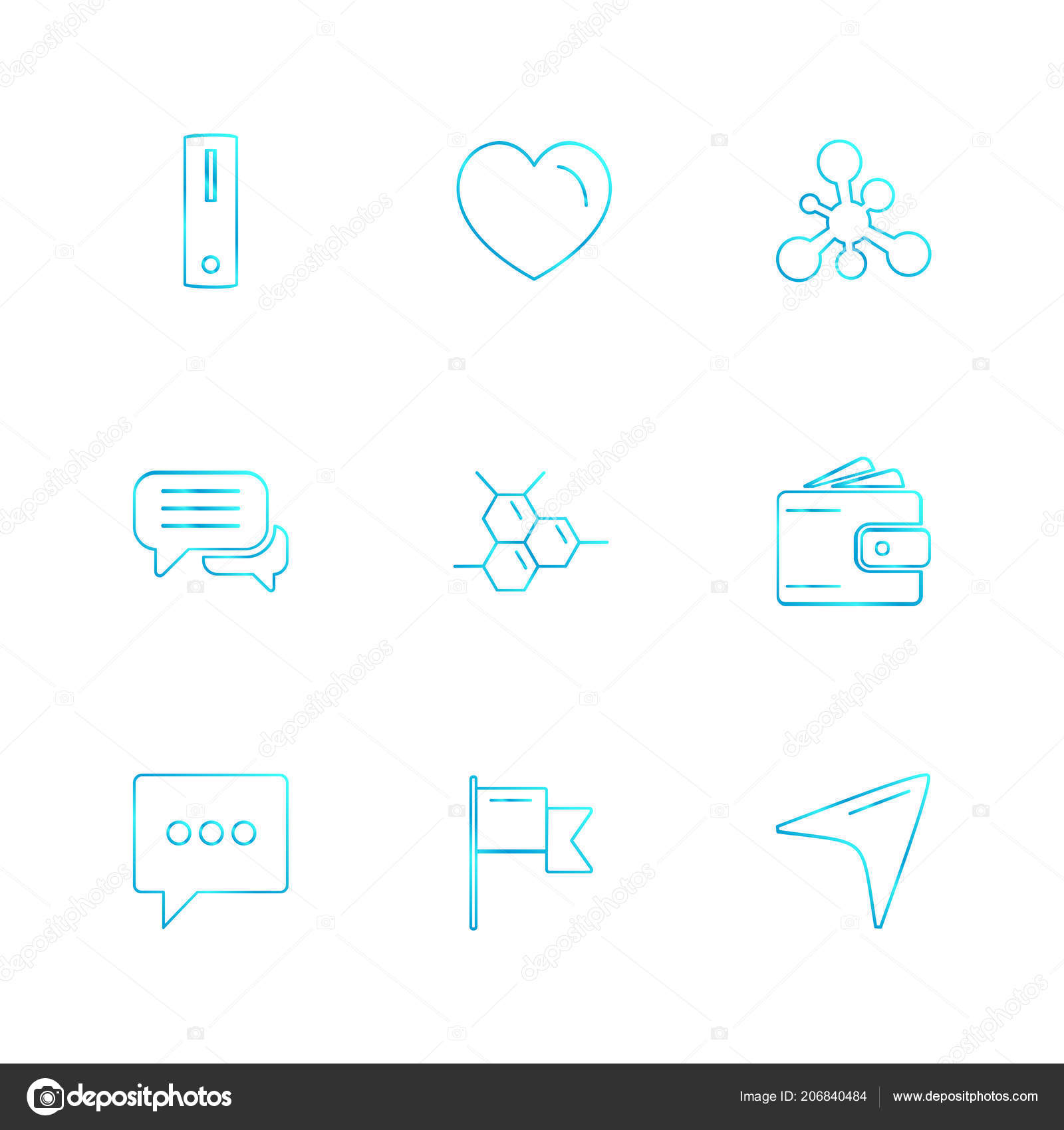 Set Flat App Icons Isolated White Background Stock Vector by ©ibrandify ...