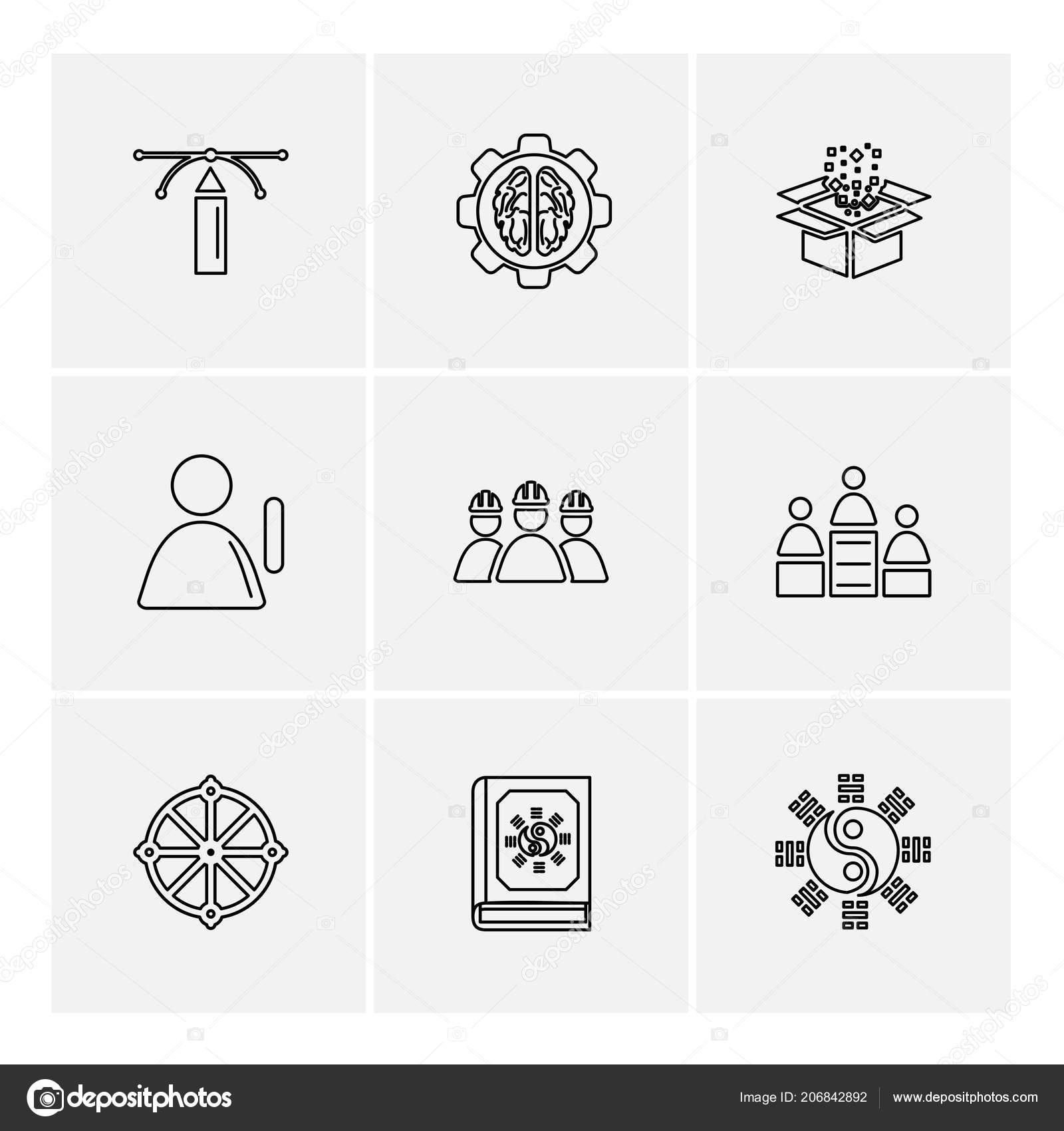 Minimalistic Flat Vector App Icons White Background Stock Vector by ...
