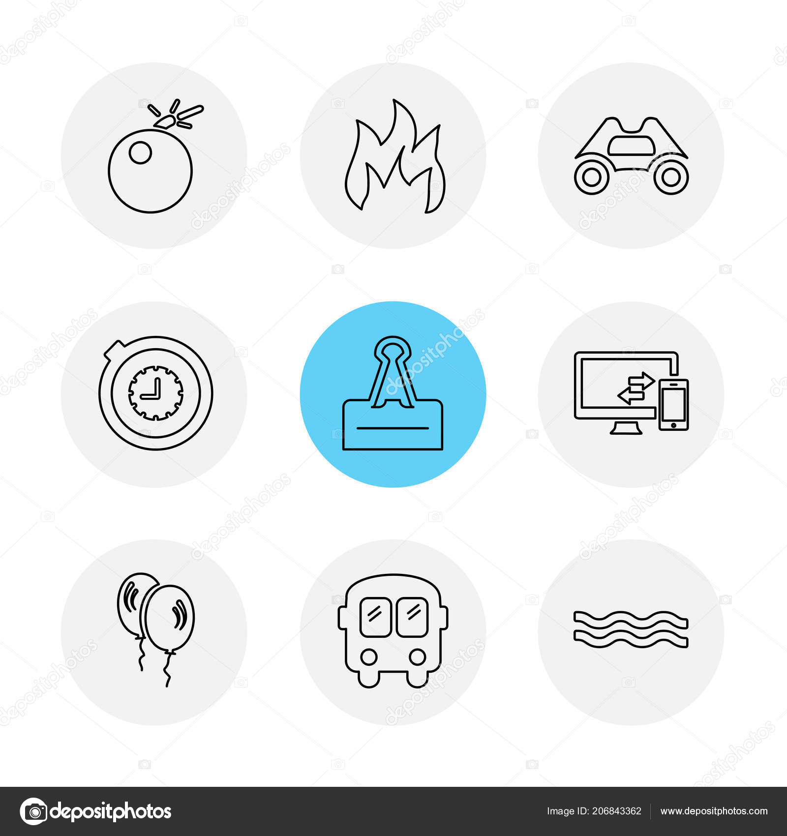 Minimalistic Flat App Icons Isolated White Background Stock Vector by ...