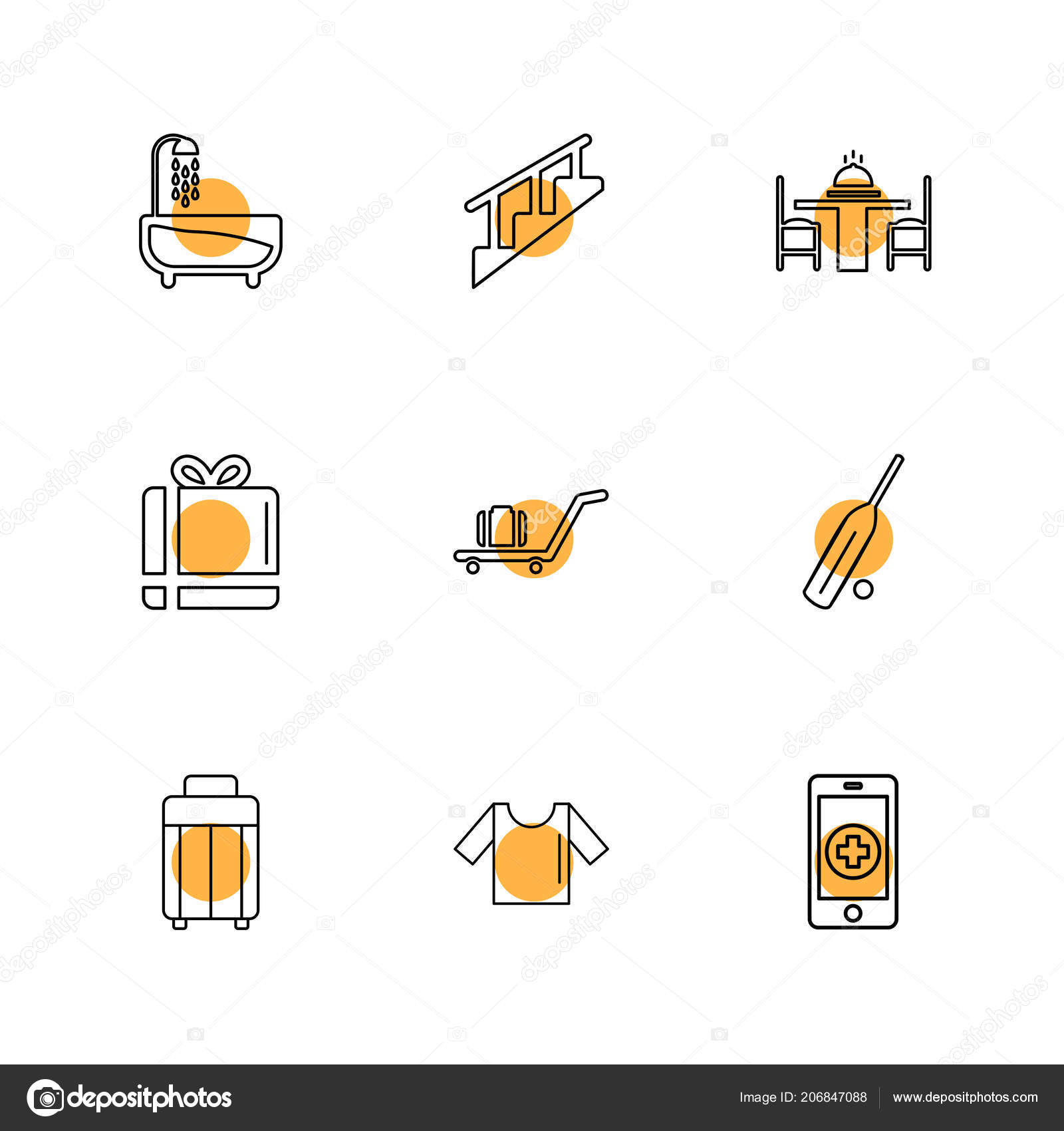 Minimalistic Flat App Icons Isolated White Background Stock Vector by ...