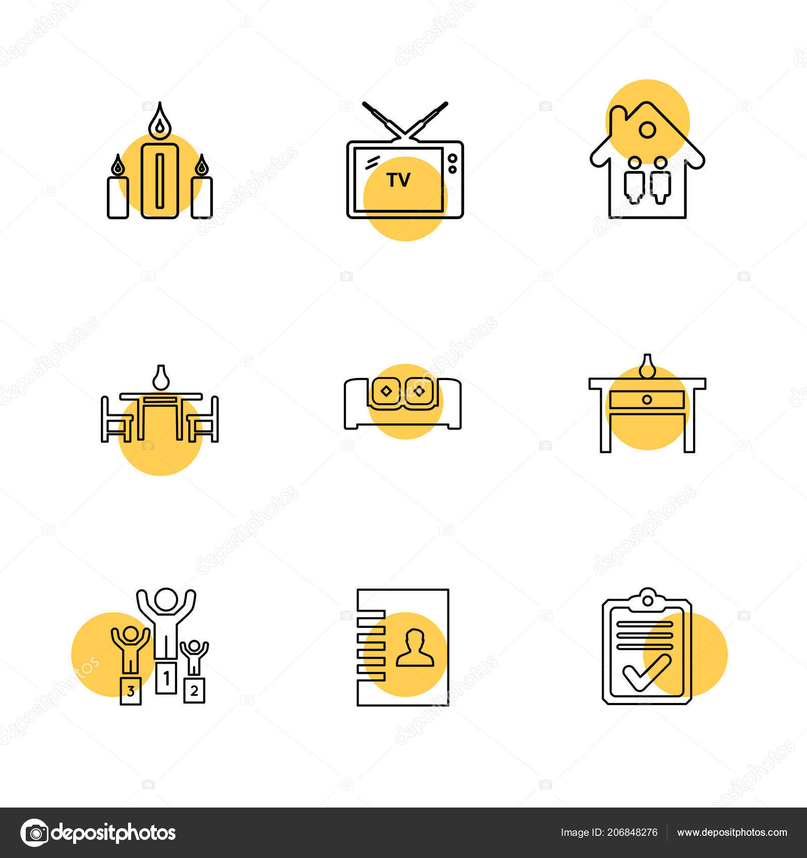 Minimalistic Flat App Icons White Background Stock Vector by ©ibrandify ...