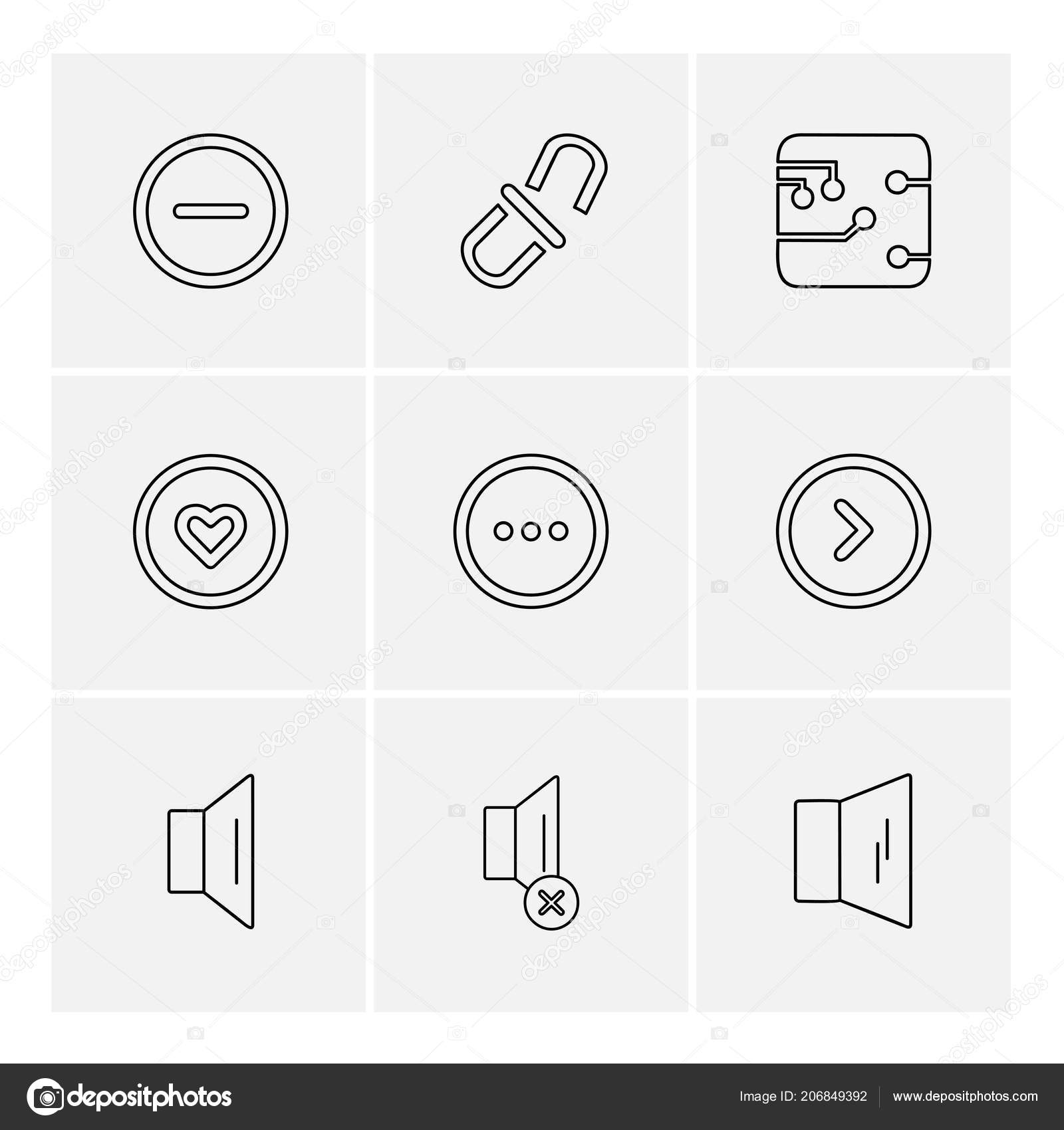Minimalistic Flat App Icons Isolated White Background Stock Vector by ...