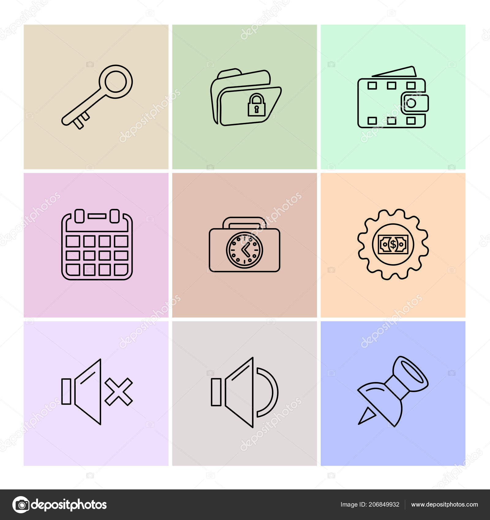 Set Flat App Icons Isolated White Background Stock Vector by ©ibrandify ...