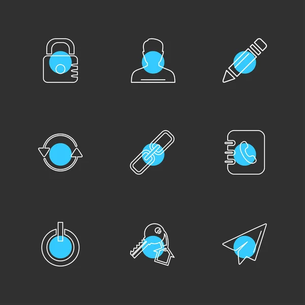 Minimalistic Flat App Icons Black Background Stock Vector by ©ibrandify ...