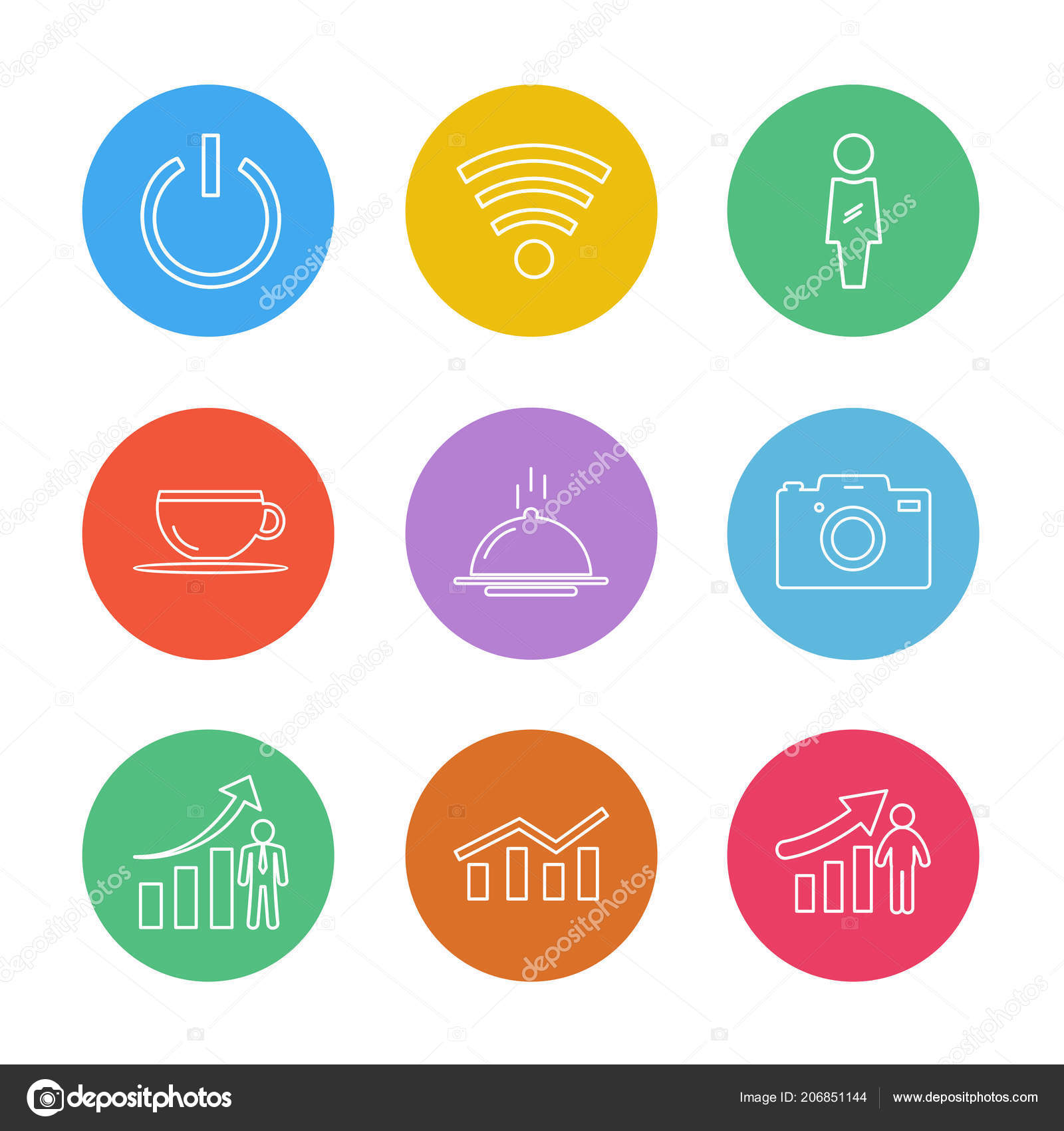 Vector Illustration Colorful Icons White Background Stock Vector by ...